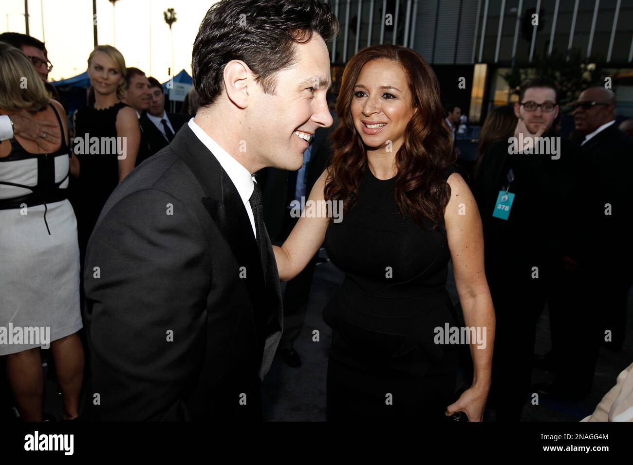 Paul Rudd, left, and Maya Rudolph speak to each other at the 17th ...