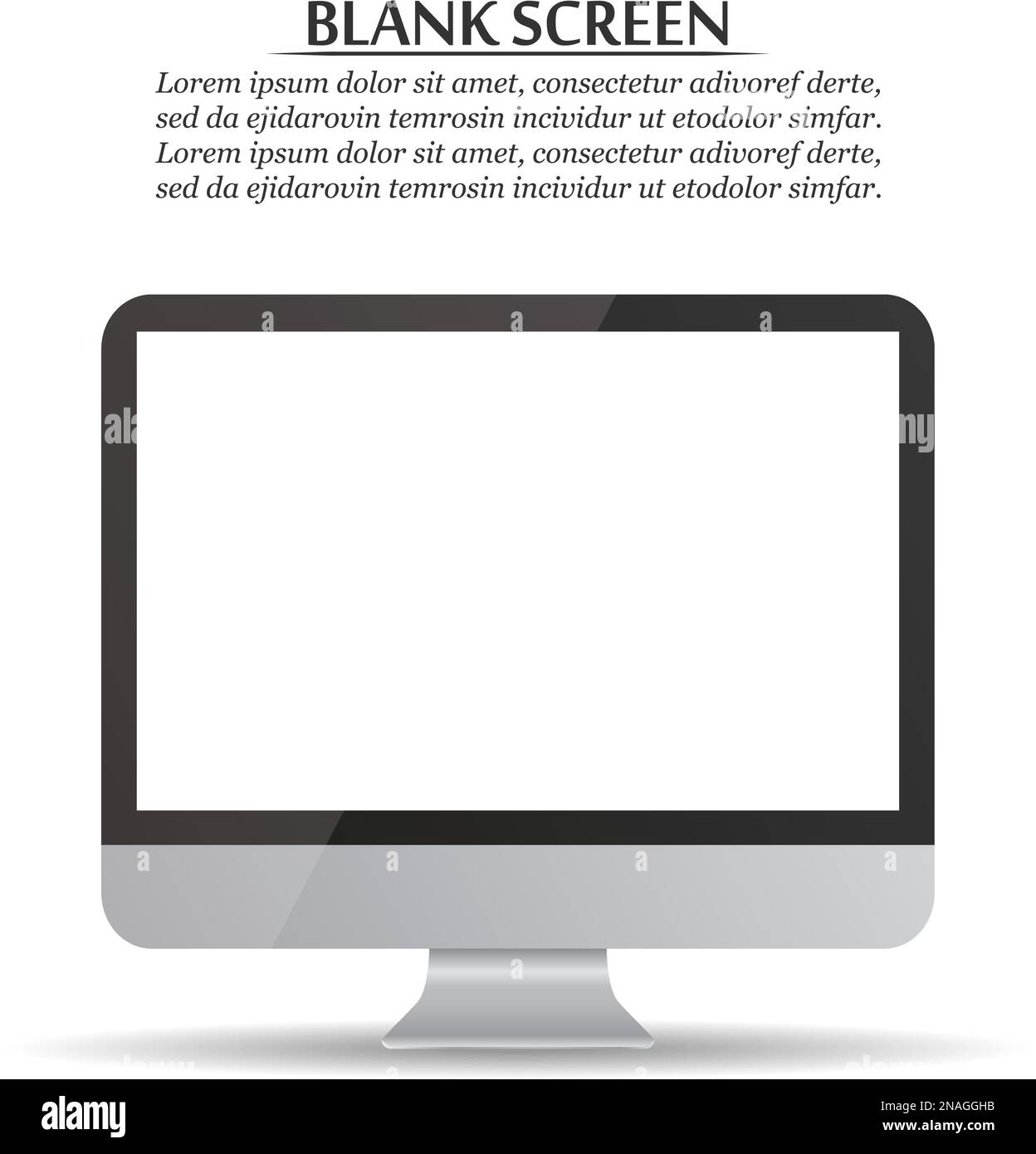 Blank screen. Computer monitor on a white background Stock Vector Image ...