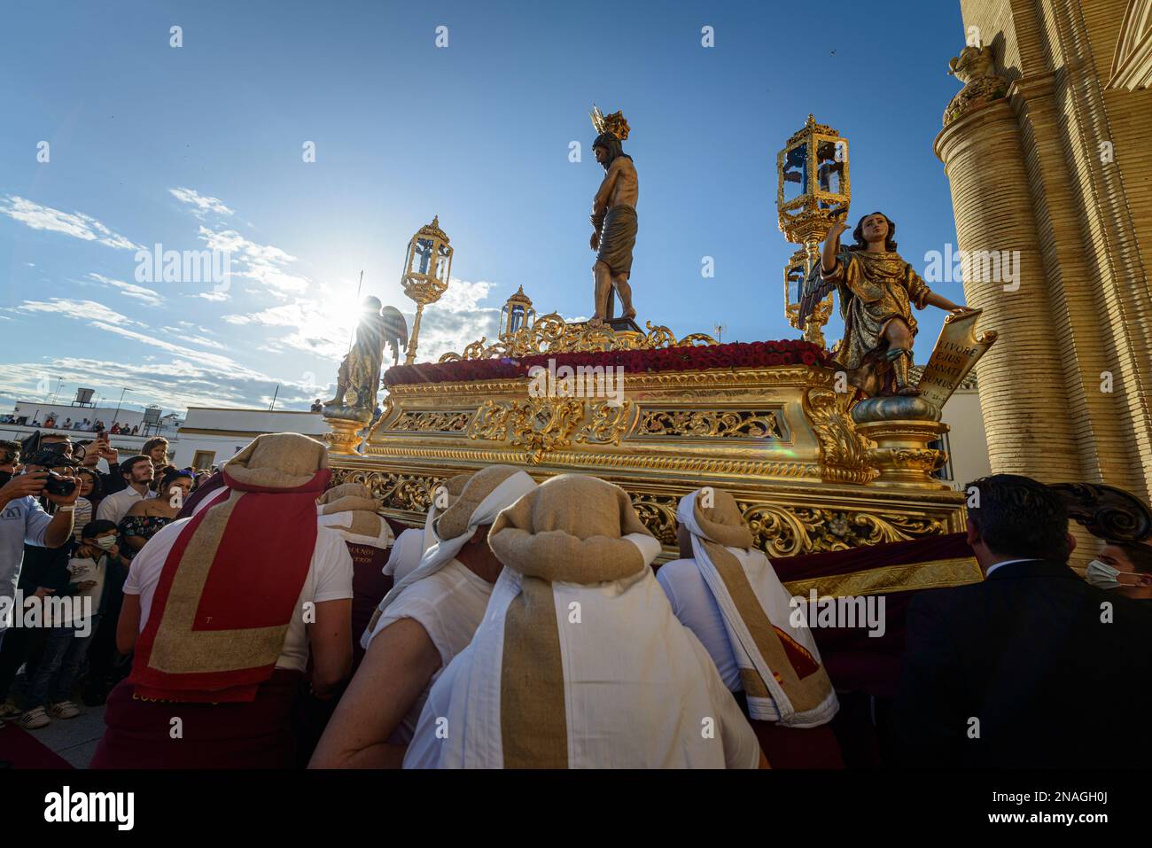 Arahal. Seville. Spain. 14th April, 2022. Procession of the Cristo de ...