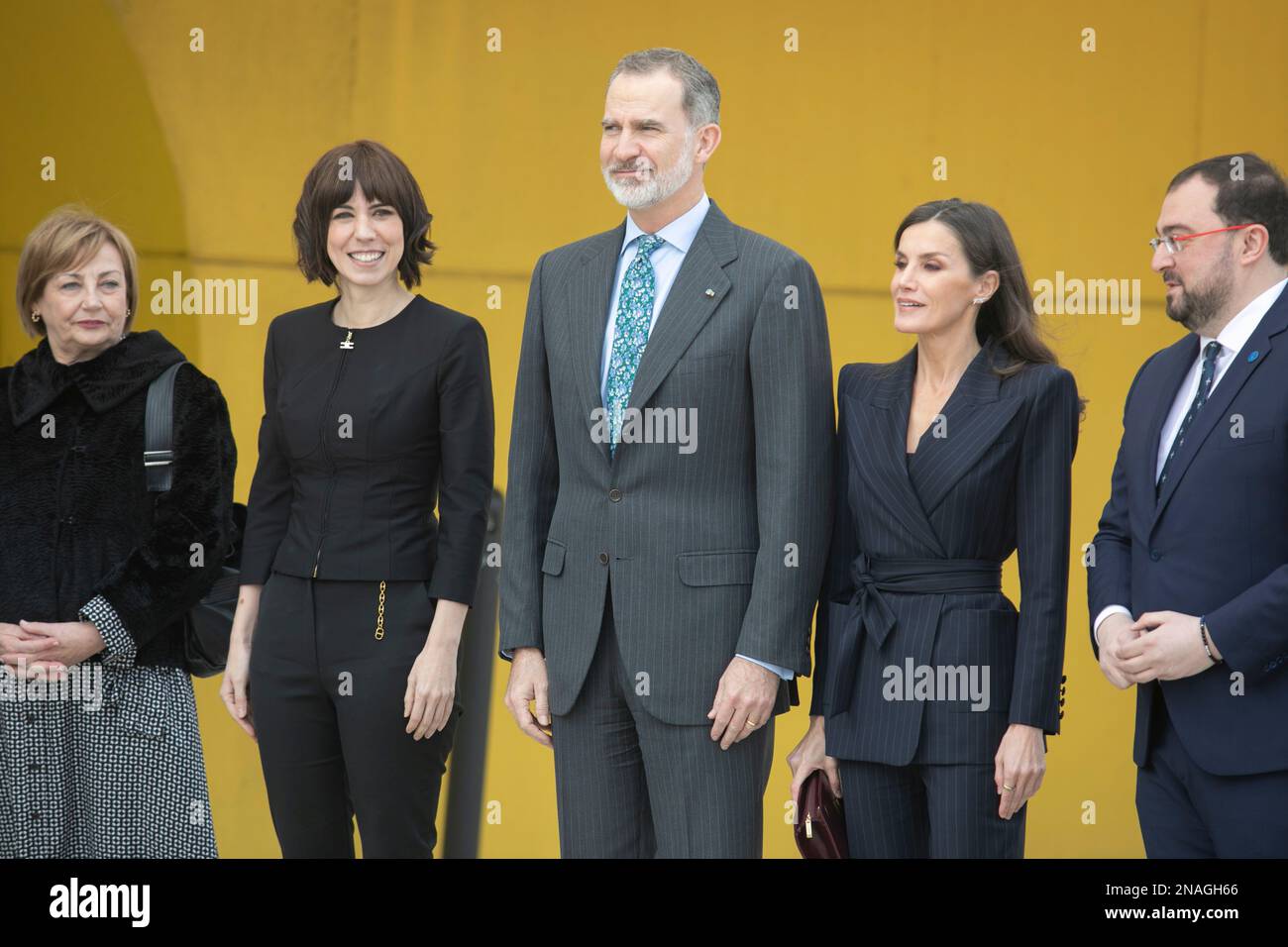 (L-R) The Mayor of Avilés, Mariví Monteserín; the Minister of Science ...