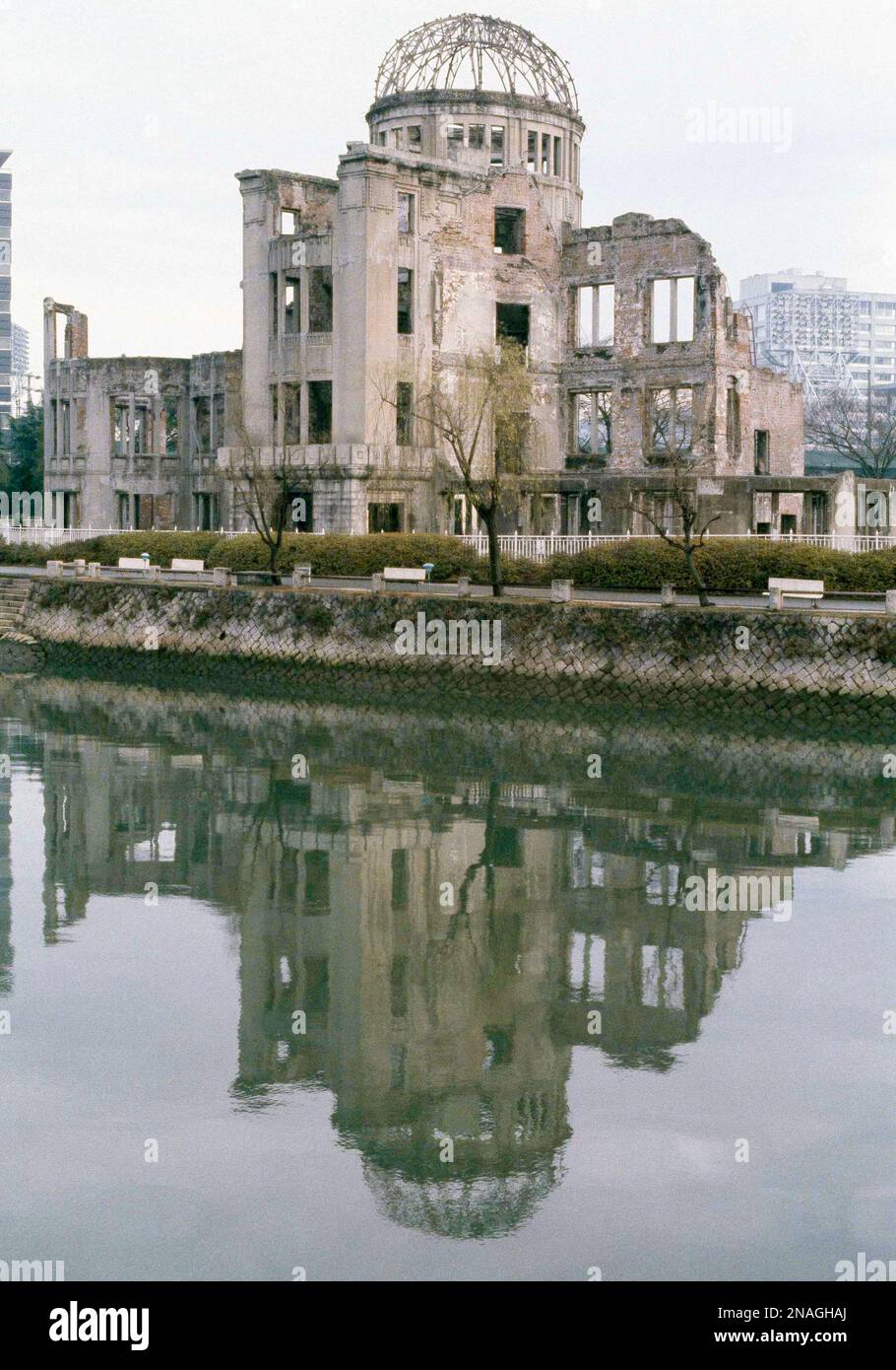 Shattered hulk of a domed office building marks the epicenter of the ...