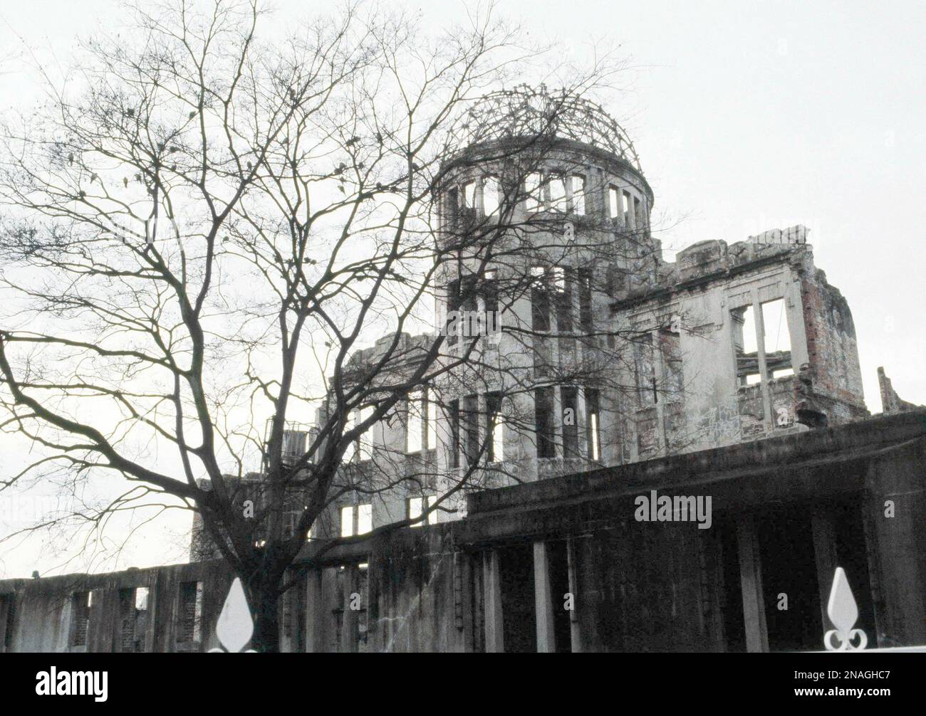 Shattered hulk of a domed office building marks the epicenter of the ...