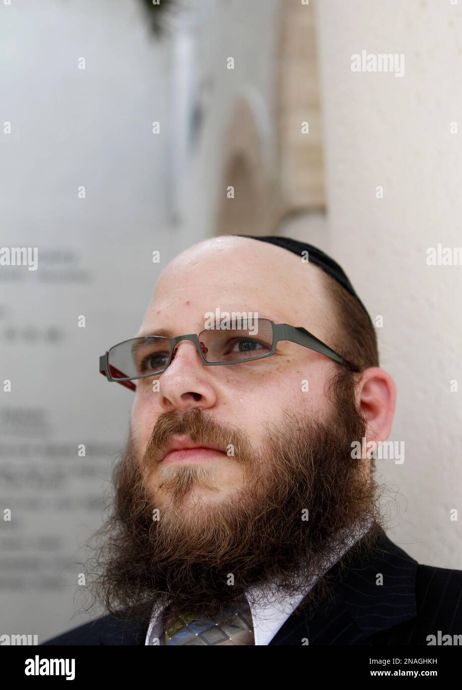 Rabbi Menachem Stern of Brooklyn, N.Y., stands outside of the Shul ...
