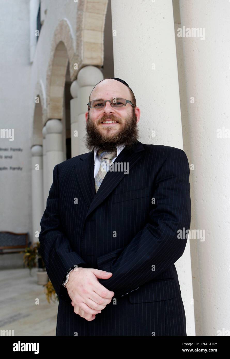 Rabbi Menachem Stern of Brooklyn, N.Y., stands outside of the Shul ...