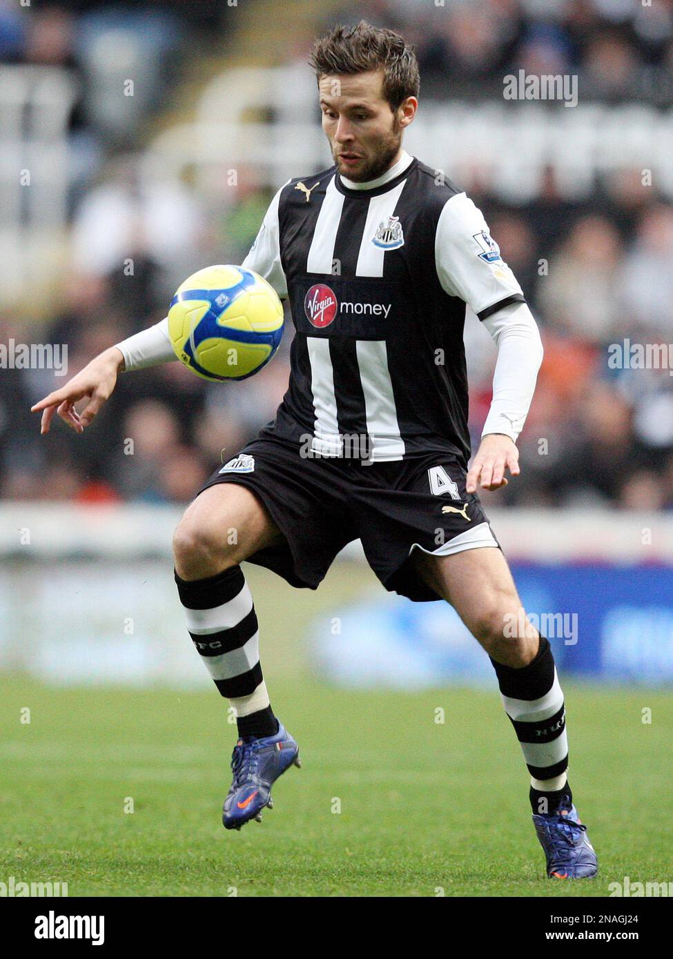Newcastle United's Yohan Cabaye, control's the ball during the FA Cup ...