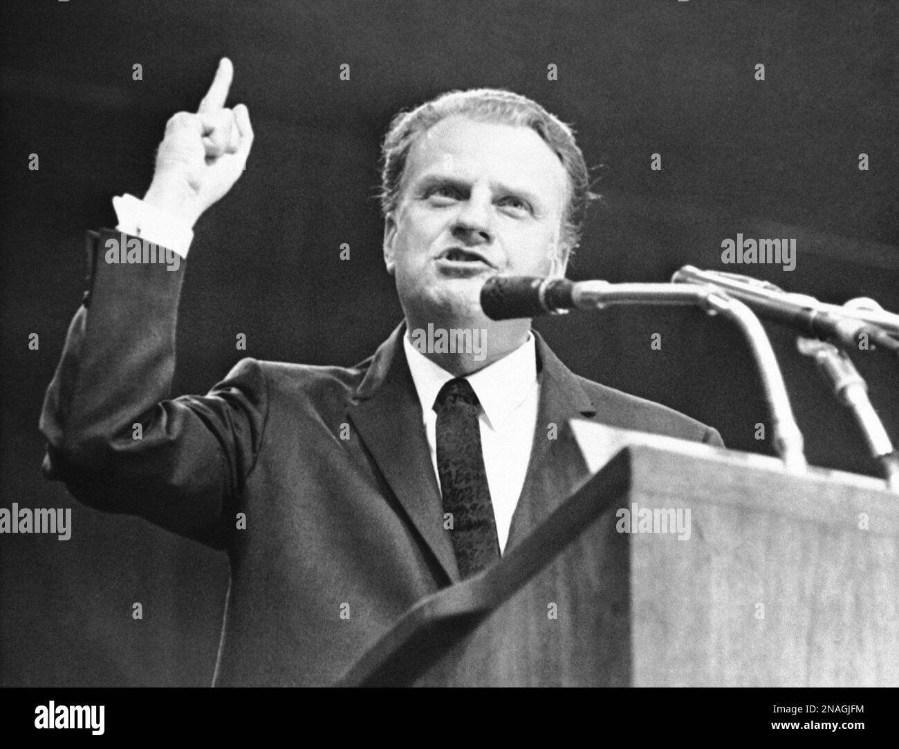 Evangelist Billy Graham opens his second crusade in Britain, begins his ...