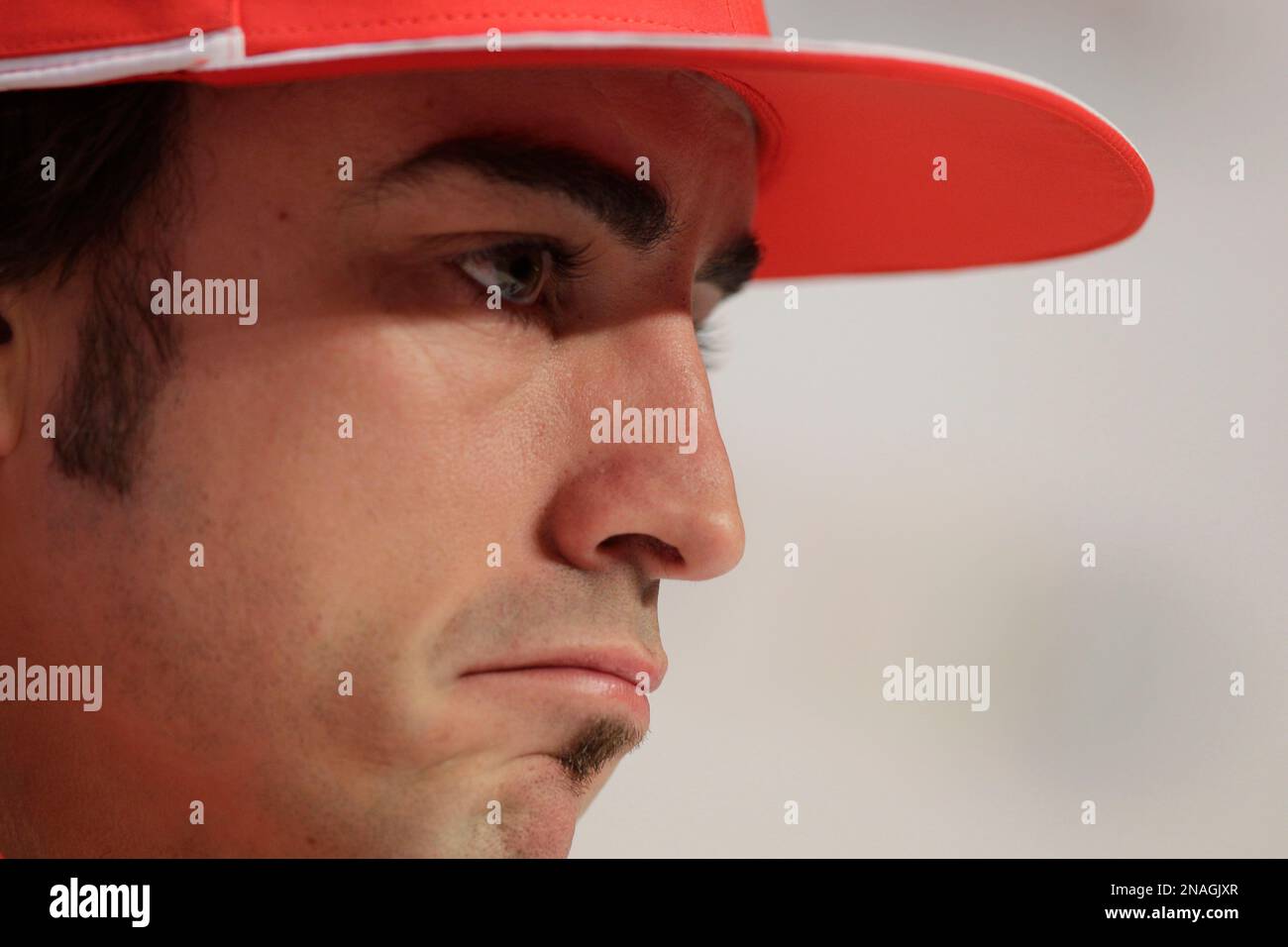 Ferrari Spanish F1 driver Fernando Alonso answers questions to ...