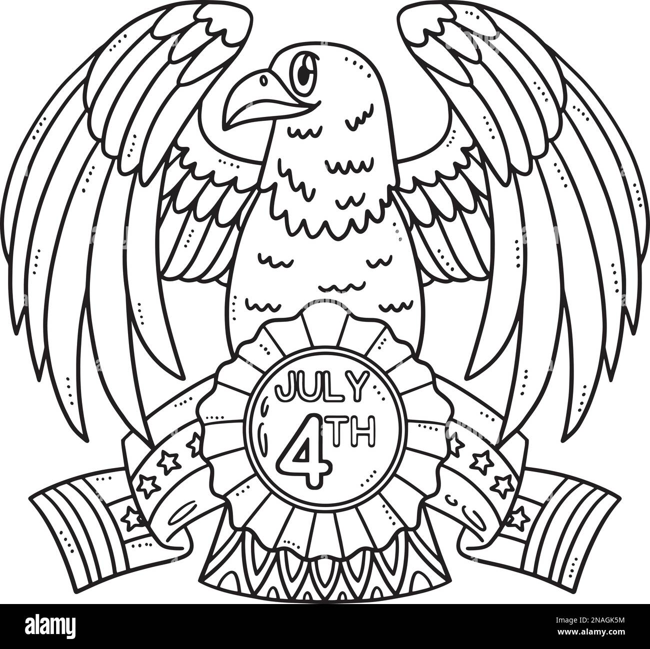 American Eagle with Ribbon Isolated Coloring Page Stock Vector Image ... American Eagle with Ribbon Isolated Coloring Page Stock Vector Image ...