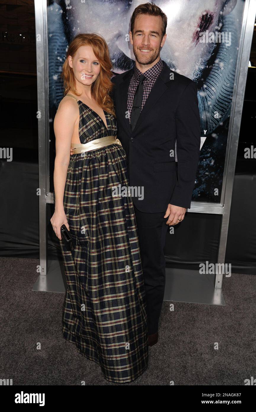Heather McComb, at left, and her husband, James Van der Beek arrives at ...