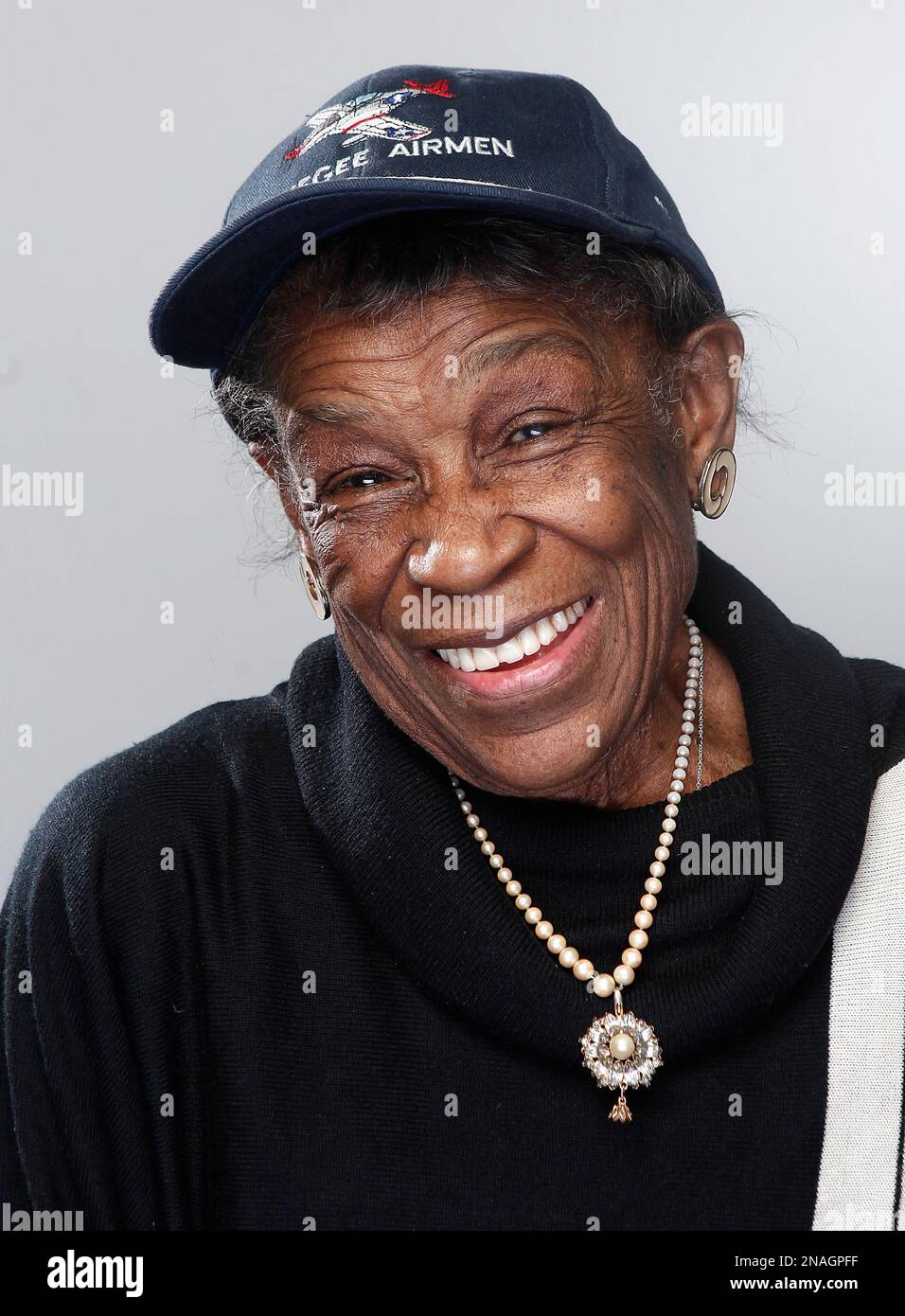 Wife of Tuskegee airman Floyd Carter Sr., Arthurine Carter poses for a ...