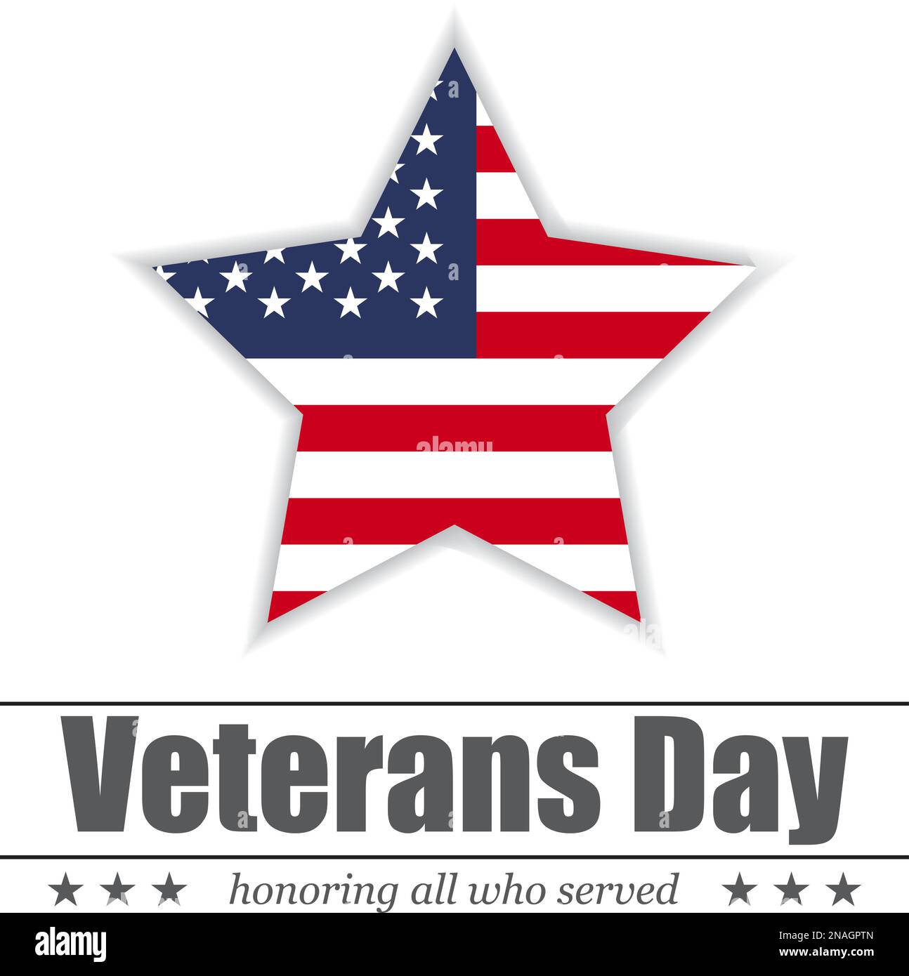 Star with USA flag inside for Veterans Day. Vector illustration Stock ...