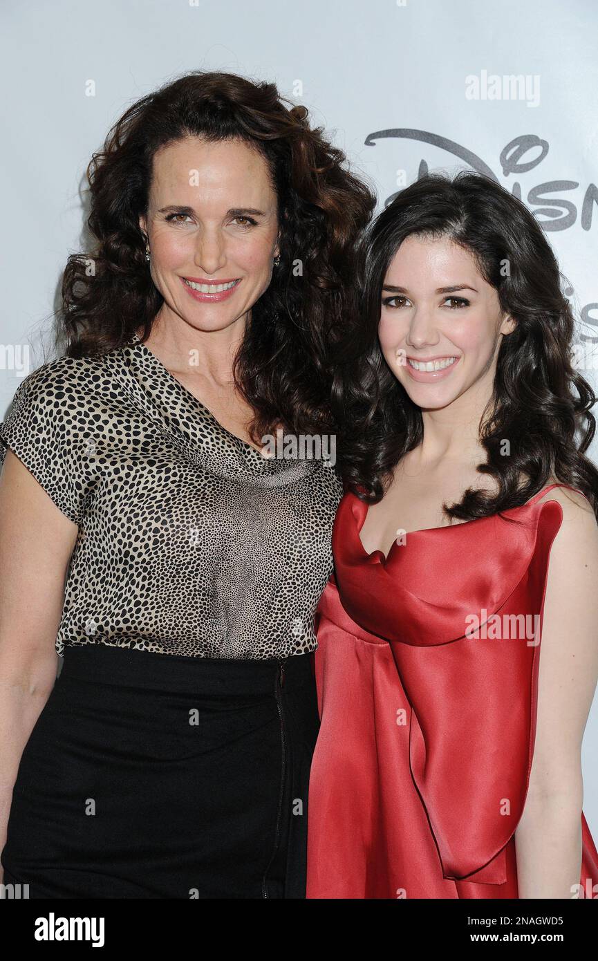 Andie MacDowell, at left, and Erica Dasher arrive at Disney ABC ...