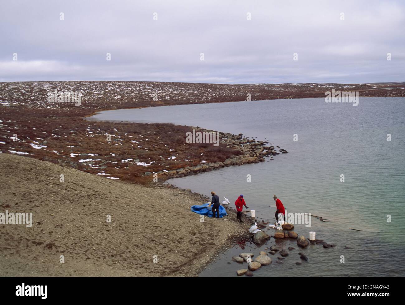 Prospecting for diamonds on the Canadian tundra; Yellowknife, Northwest ...