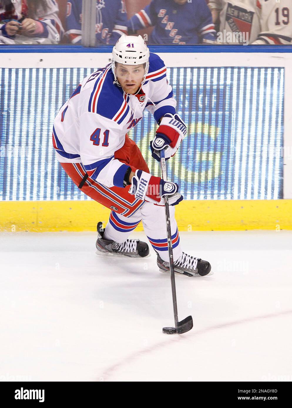 New York Rangers defenseman Stu Bickel is shown during the second ...