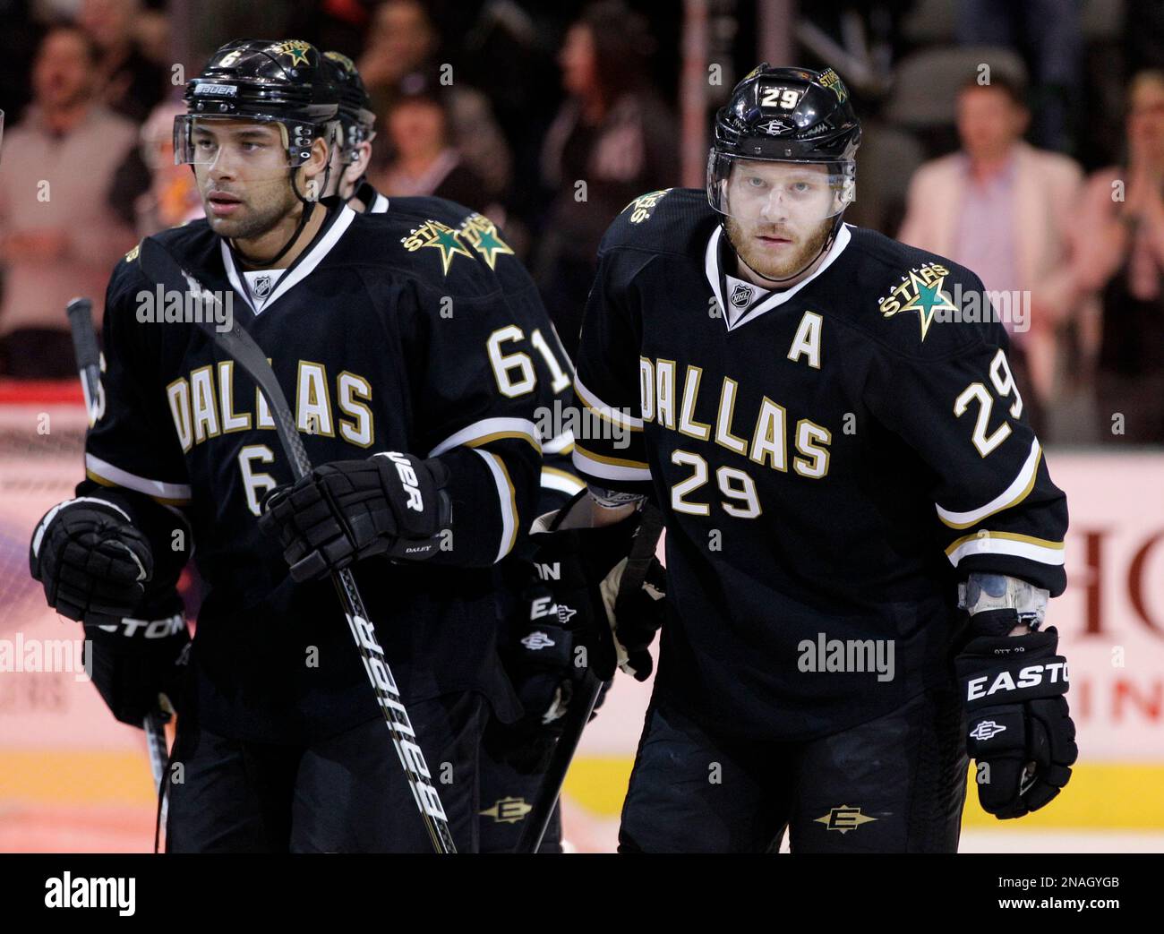 Dallas Stars defenseman Trevor Daley (6) and center Steve Ott (29 ...