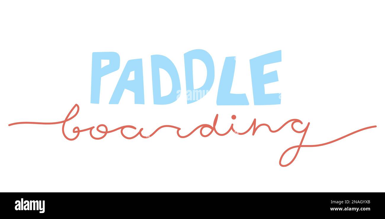 Minimalistic clean modern emblem Paddle boarding with caps lock and ...