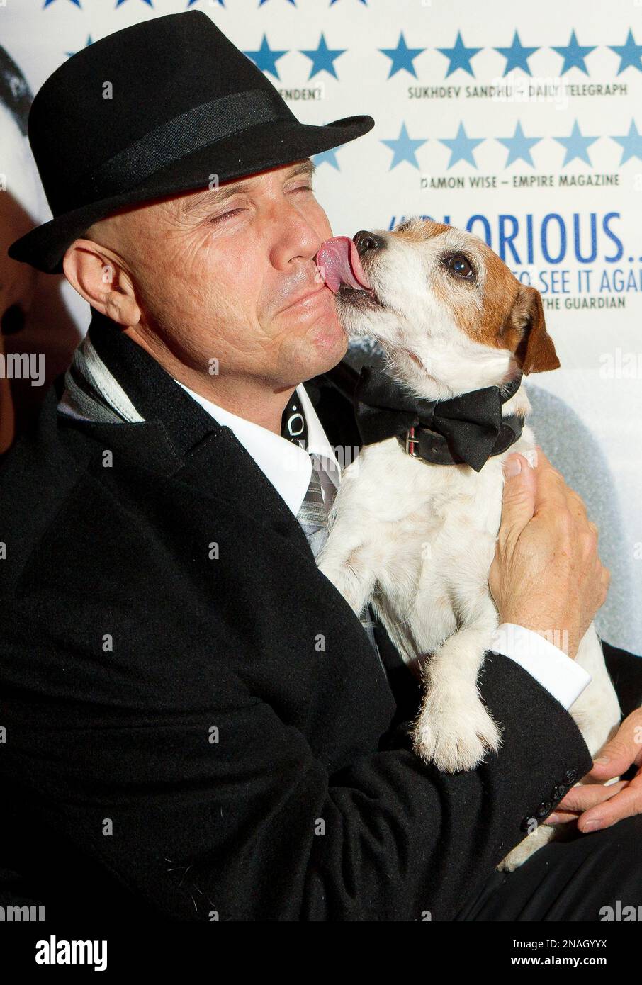 Uggie the dog who starred in the film The Artist, and was awarded the ...