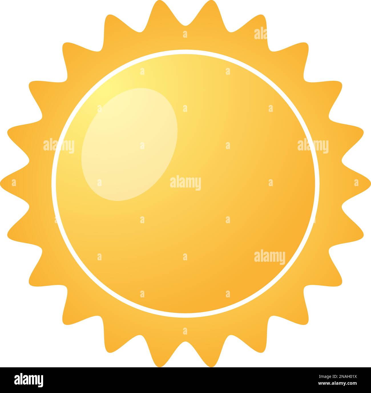 Yellow Sun burst icon isolated on a white background. Vector ...