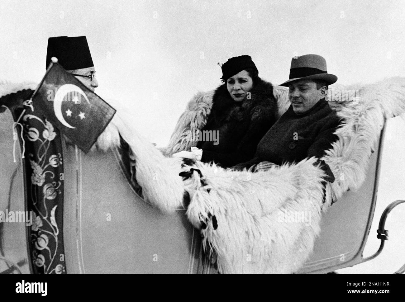 King Farouk, the young King of Egypt, and the Queen-mother seen in a ...