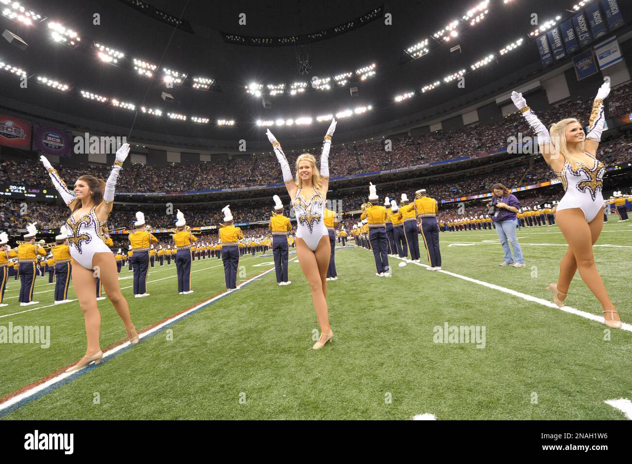 In this photo provided by Allstate, the LSU dance team performs during ...