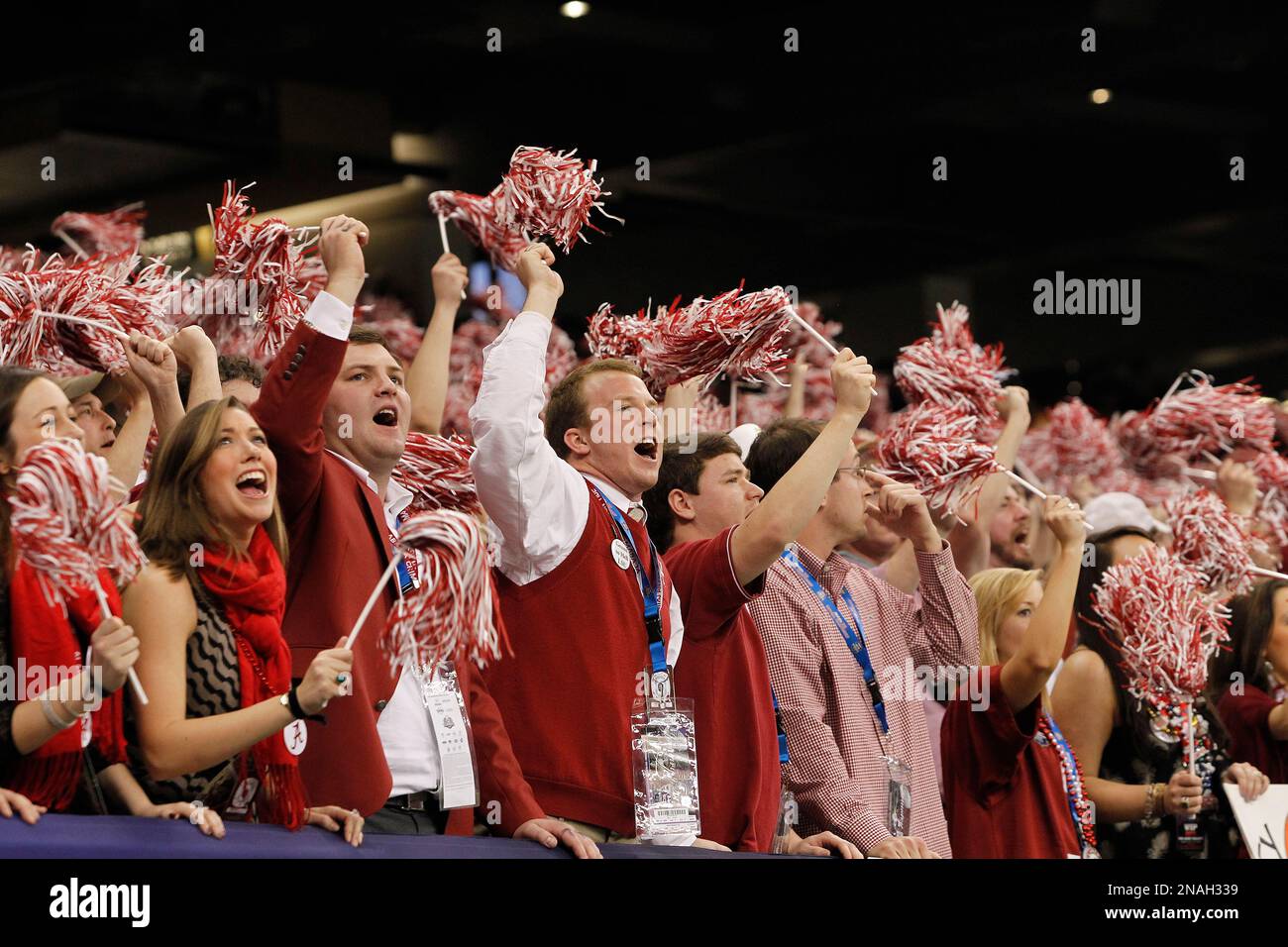 Alabama fans cheer during the first half of the BCS National ...
