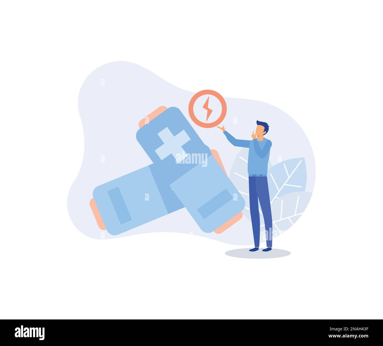 Sustainability illustration. Sustainable battery technology, green ...