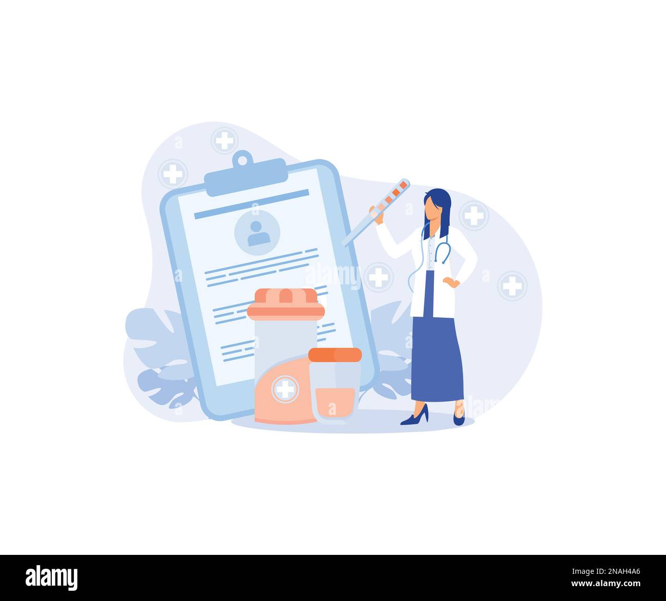 Medical tests illustration. Laboratory doctor or chemist testing ...