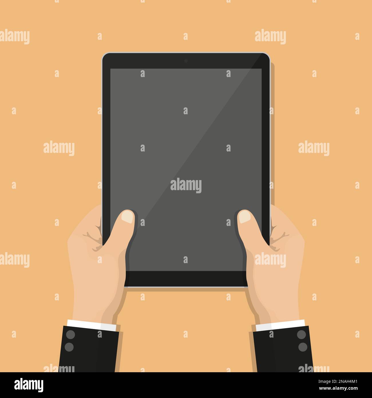 A businessman using a pda device Stock Vector Images - Alamy