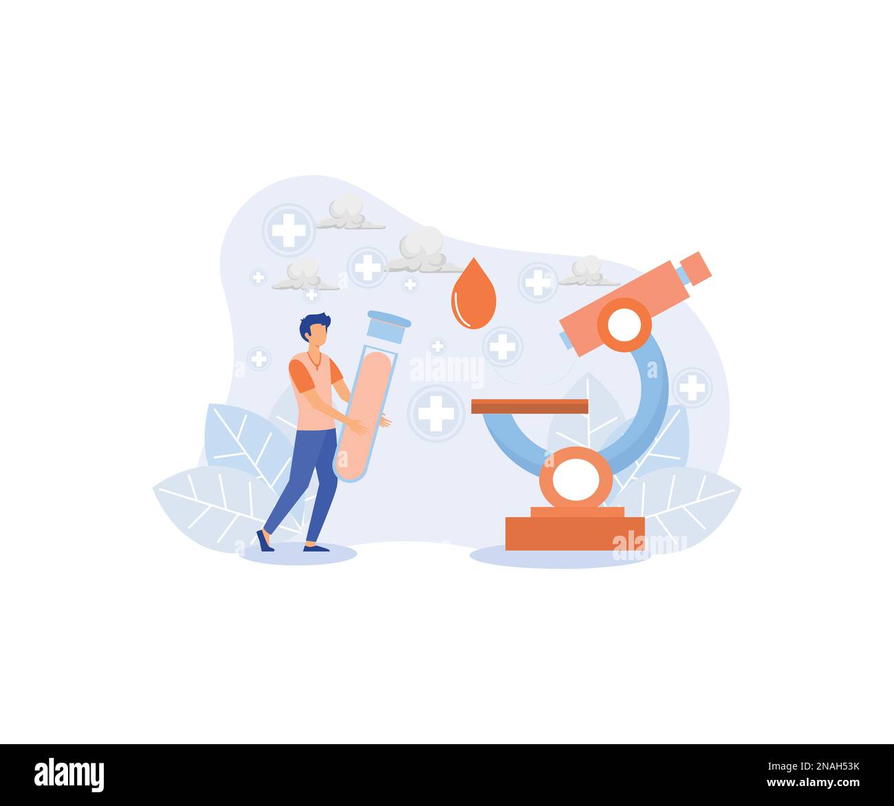 Medical tests illustration. Laboratory doctor or chemist testing ...