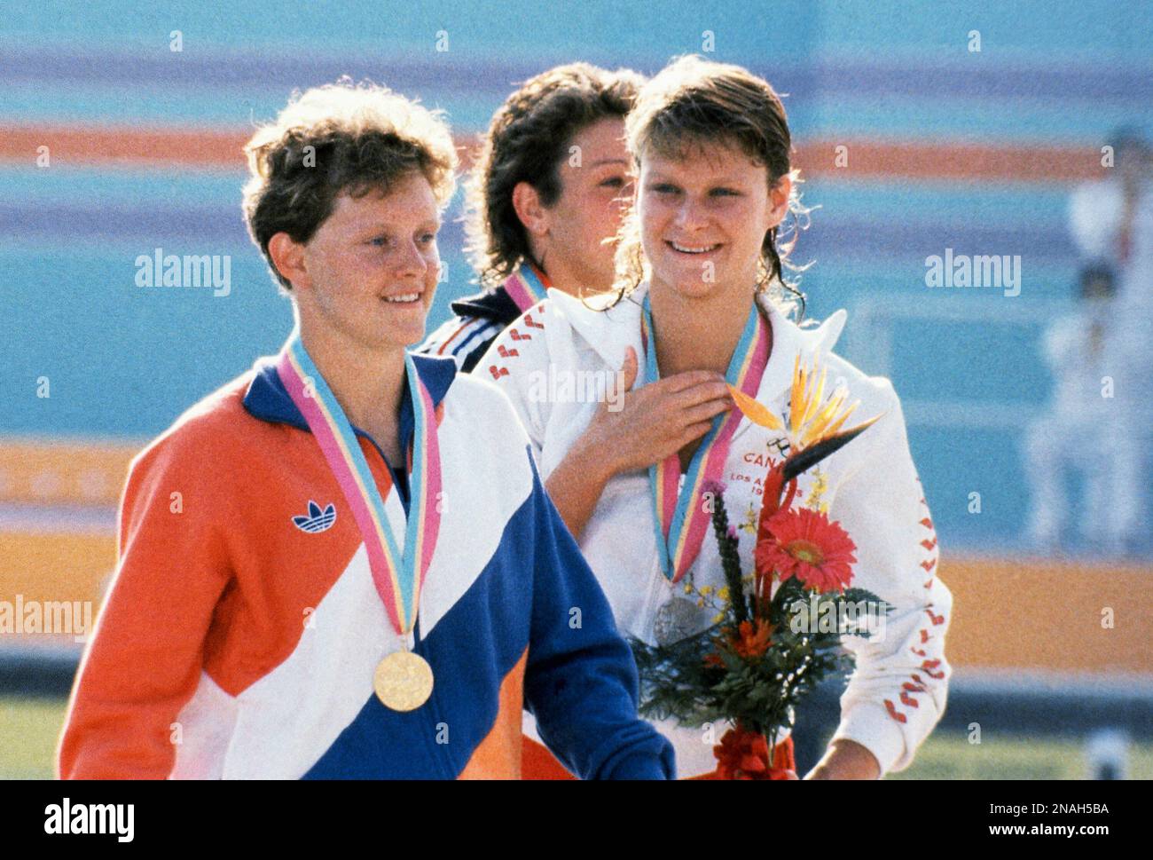 Petra Van Staveren of the Netherlands (gold medal); Anne Ottenbrite of ...