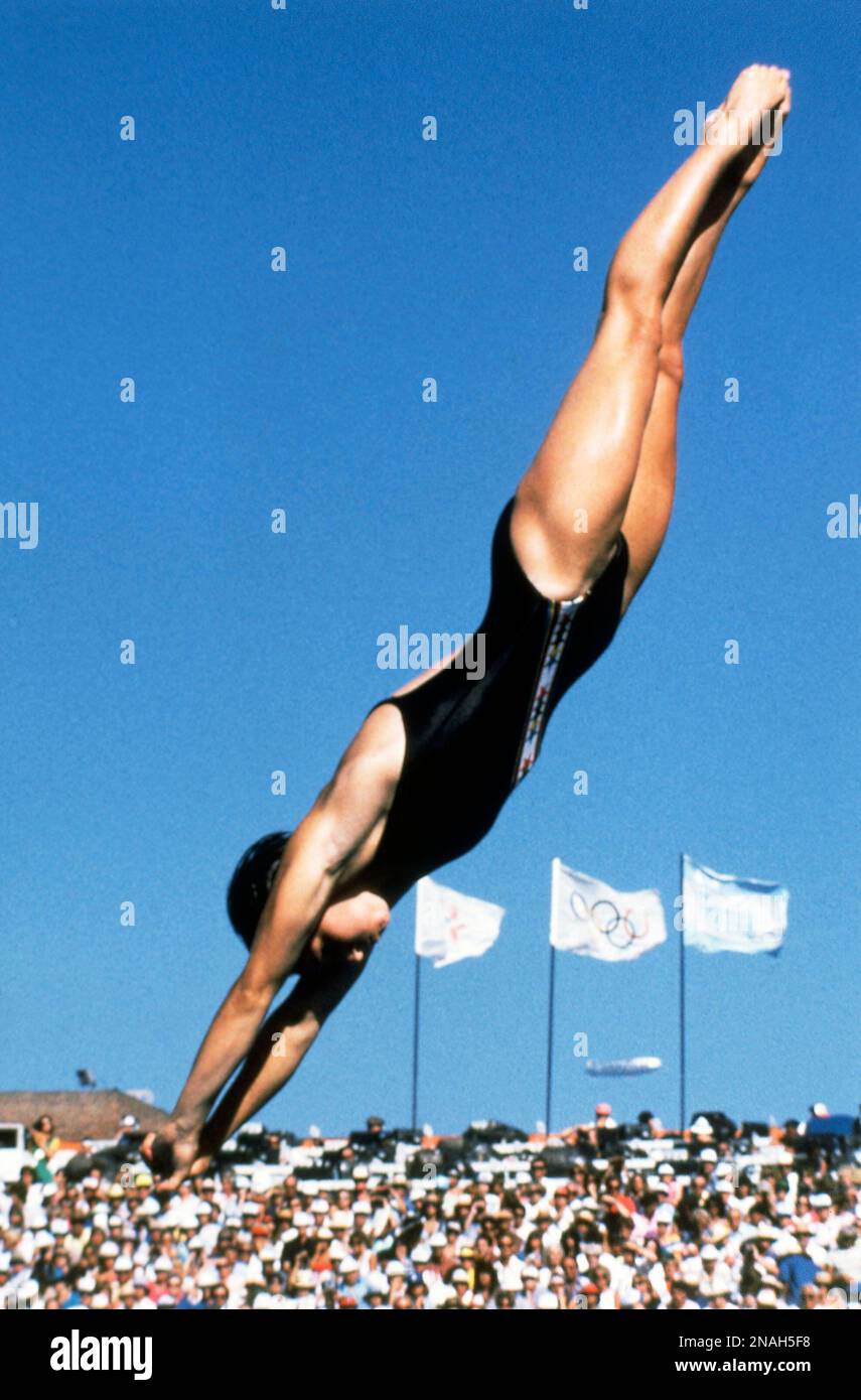 Sylvie Bernier of Canada in action during Women's 3 Meter Springboard ...