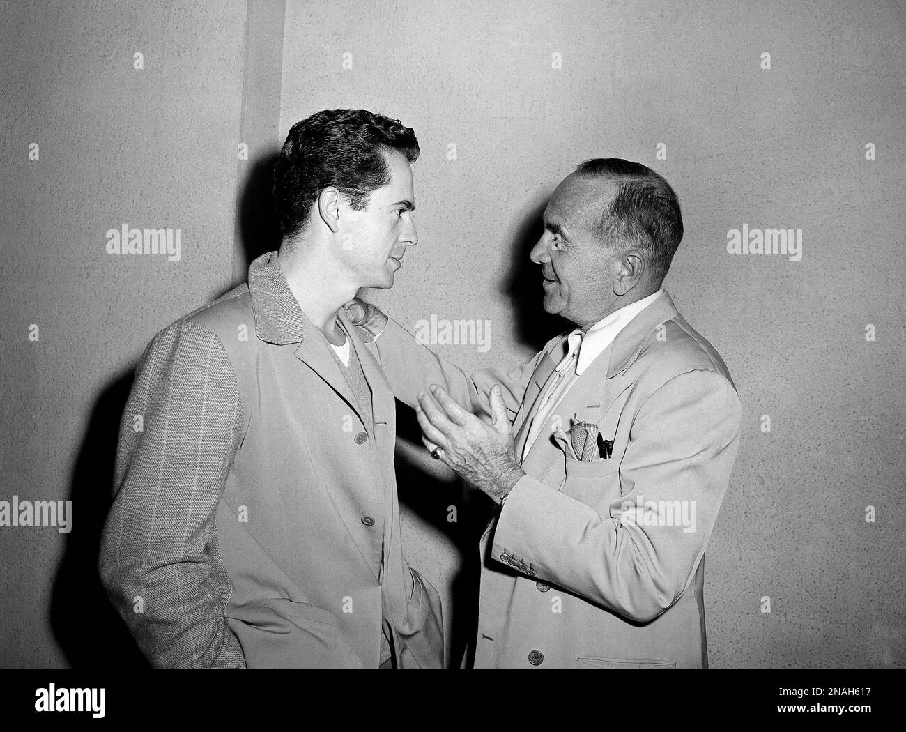Al Jolson gives Larry Parks, who plays the title role in the movie “The ...