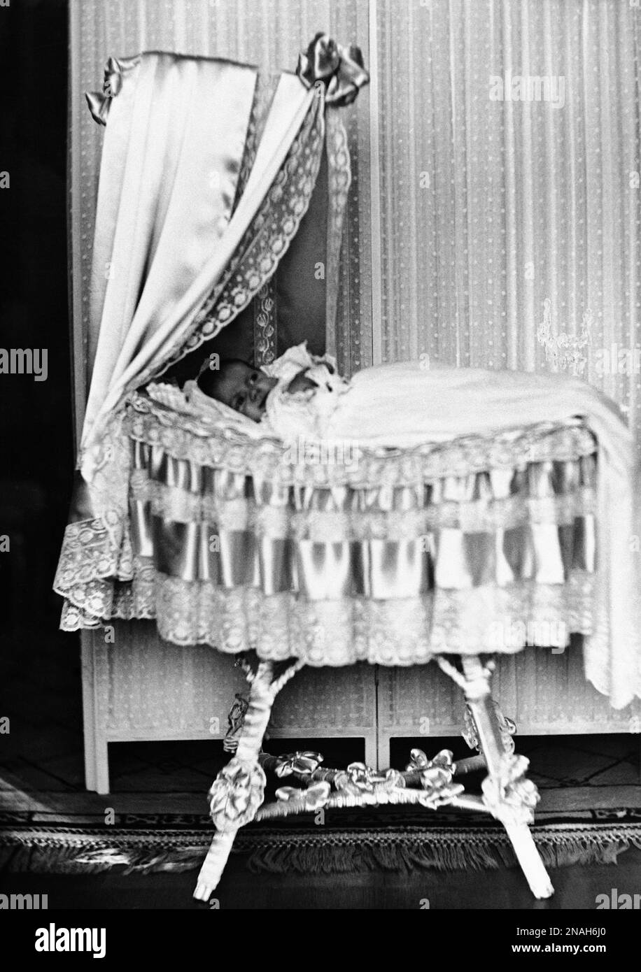 Four-weeks-old Princess Birgitta of Sweden, the second daughter of ...