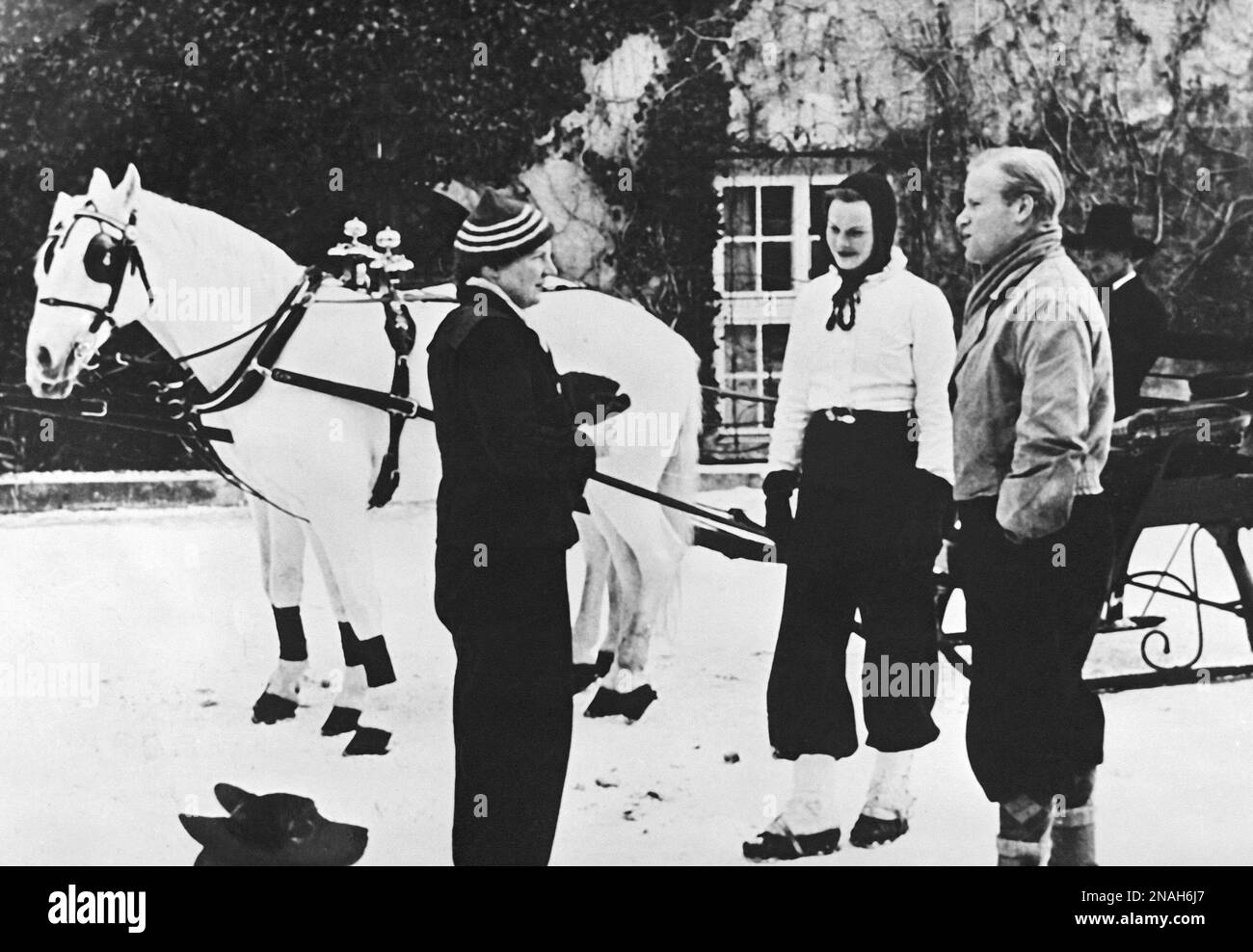 Princess Juliana of Holland, left, just before enjoying a real alpine ...