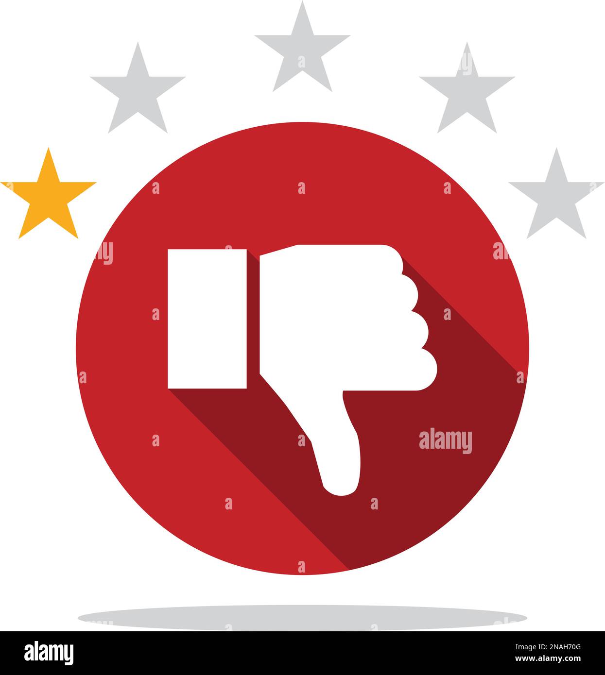 Thumb down icon with shadow with star rating Stock Vector Image & Art ...