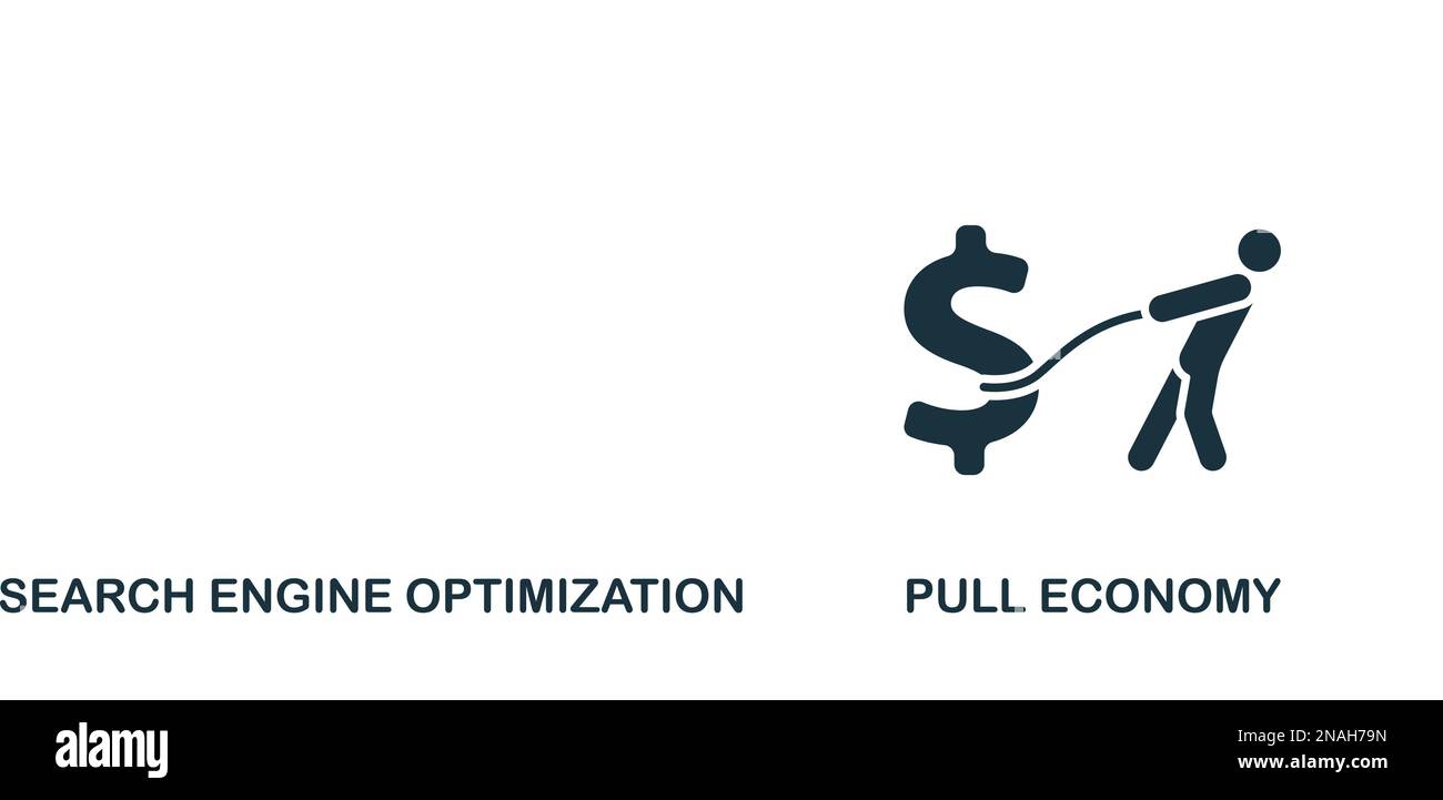 Pull economy icon. Monochrome simple sign from digitalization ...