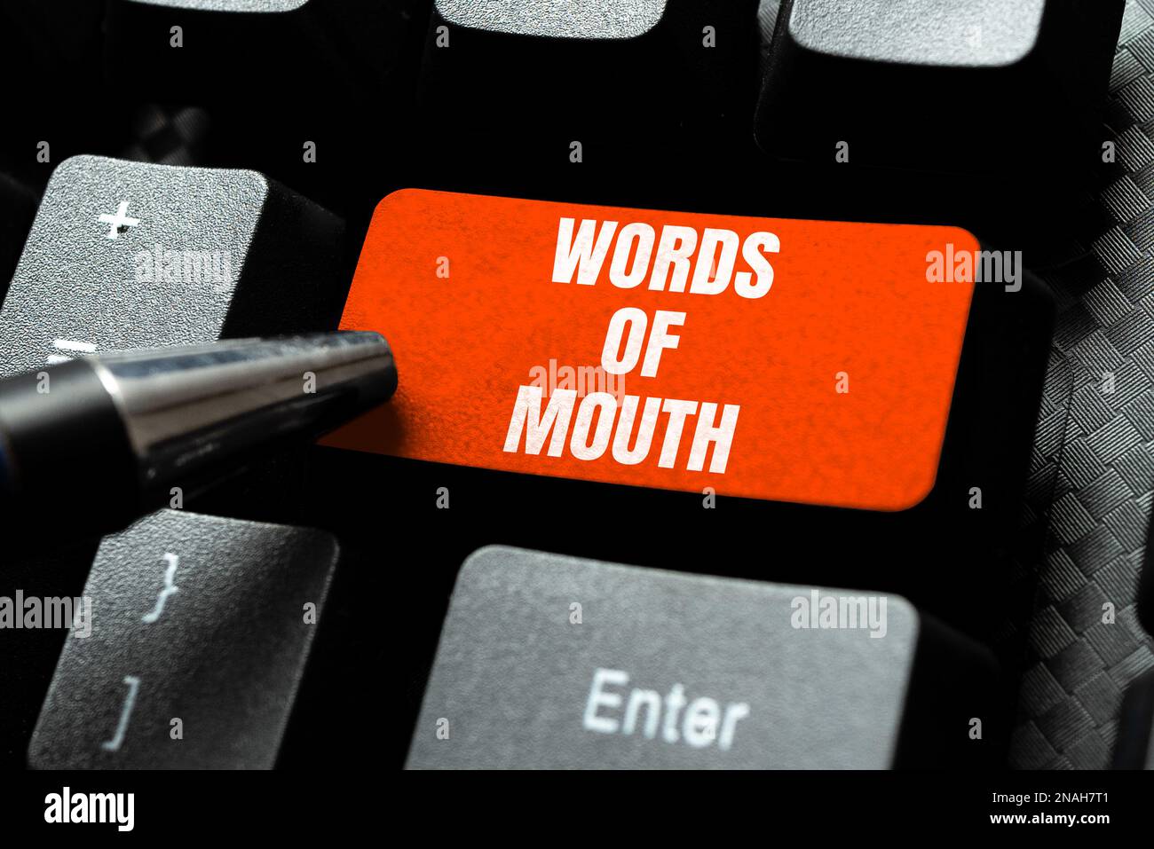 Text caption presenting Words Of Mouth. Concept meaning simple ...