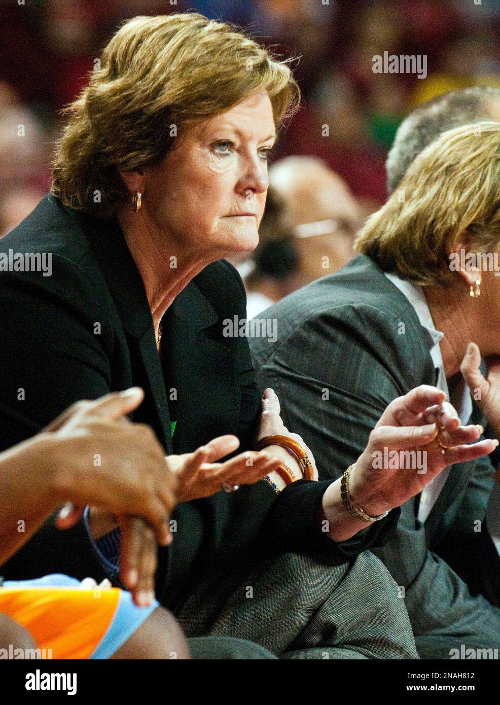 Tennessee coach Pat Summitt watches from the bench during the second ...