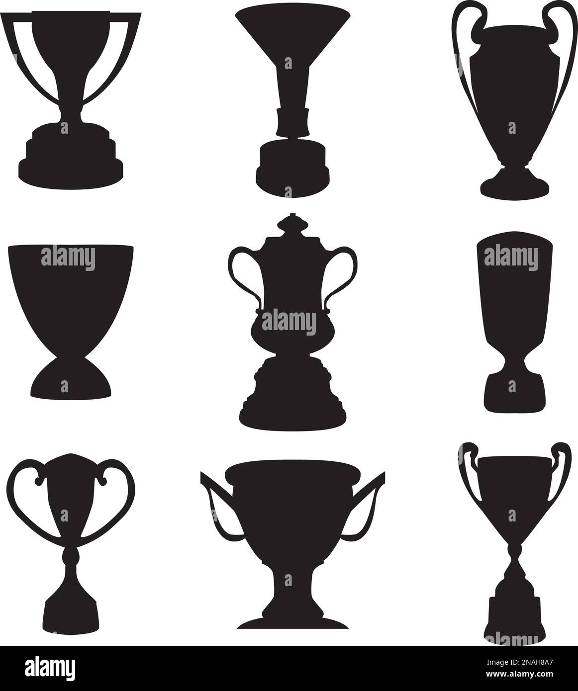 Award cups and trophy icons on a white background Stock Vector Image ...