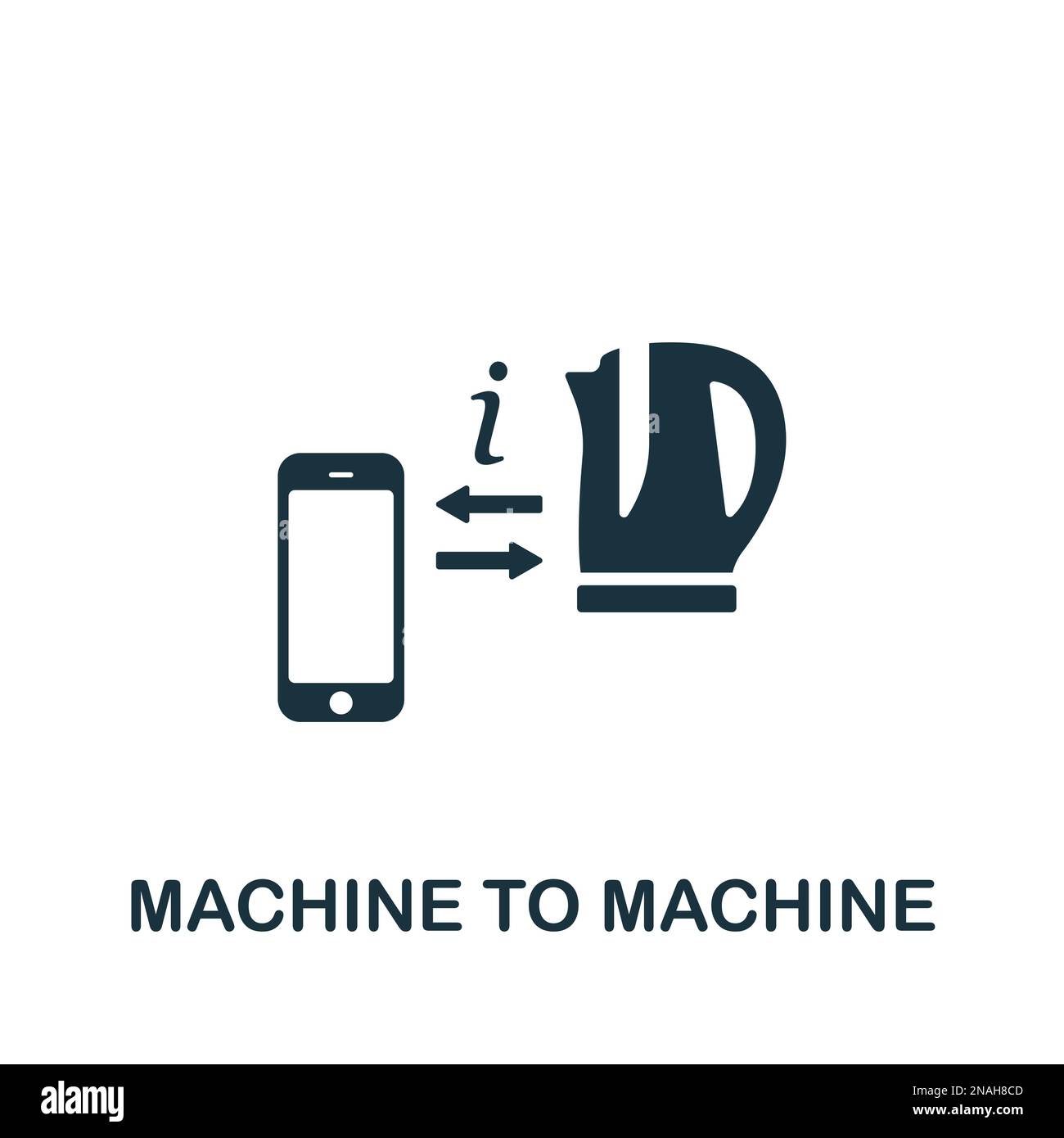 Machine To Machine Icon Monochrome Simple Sign From Digitalization Collection Machine To