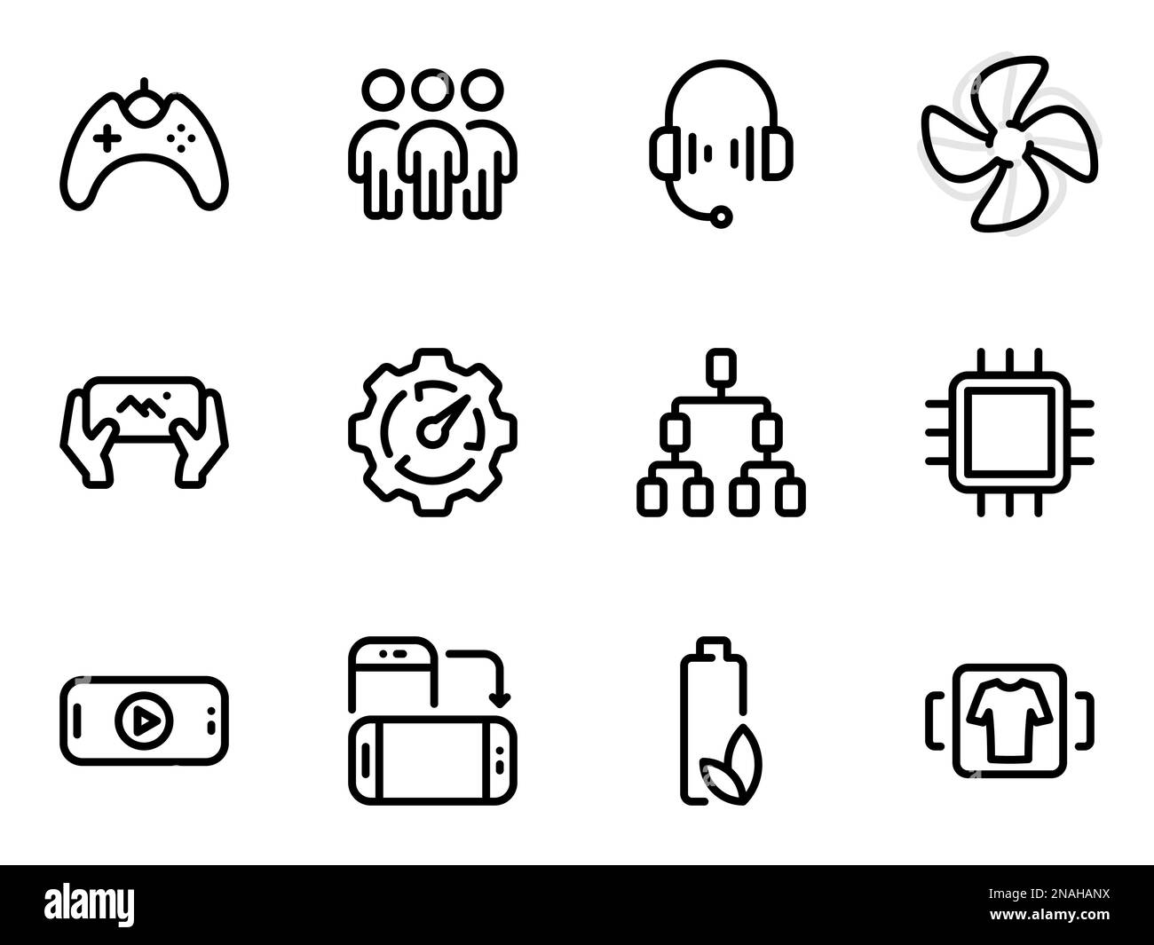 Simple vector icons. Flat illustration on a theme gaming competitions ...