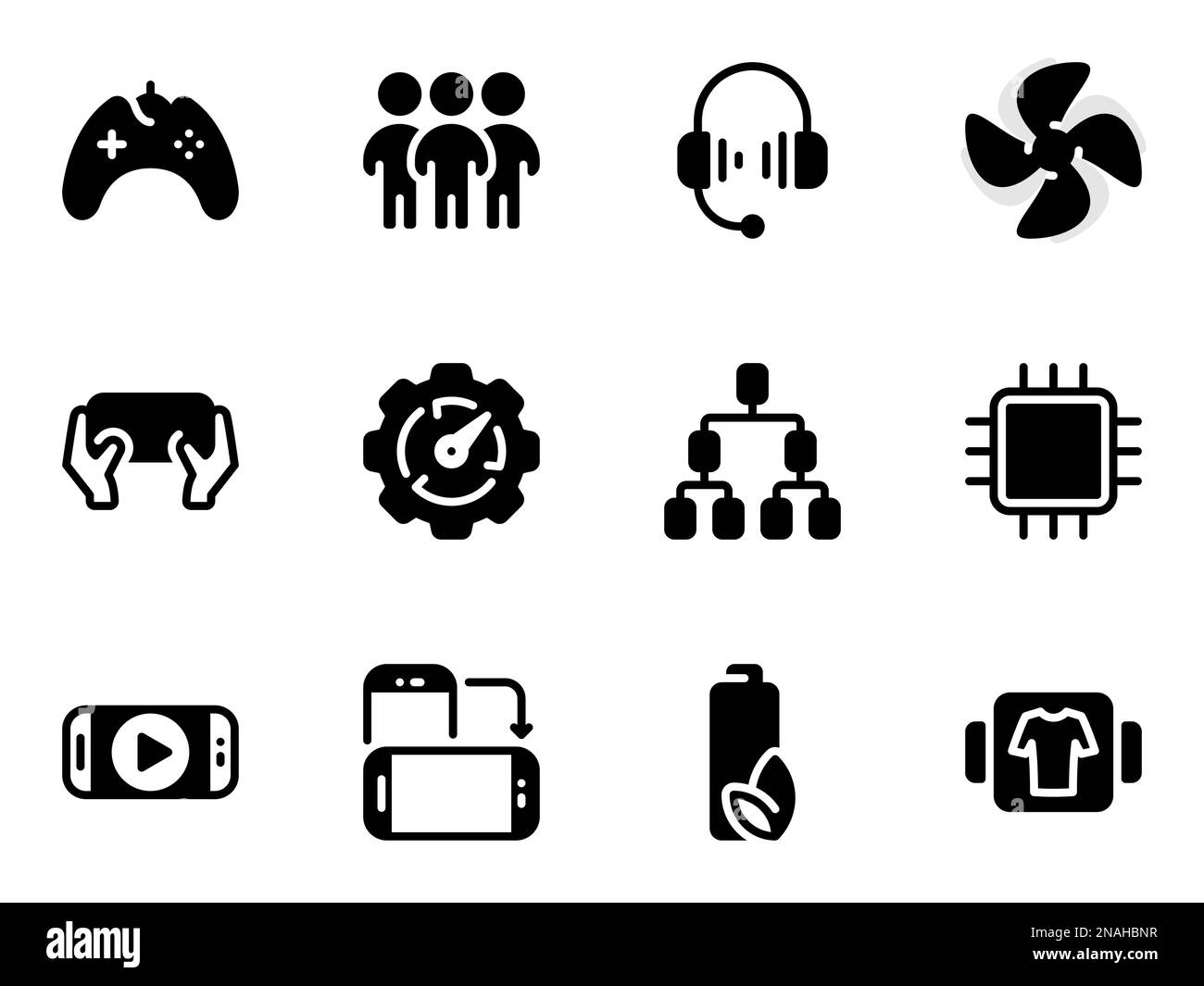 Simple vector icons. Flat illustration on a theme gaming competitions ...