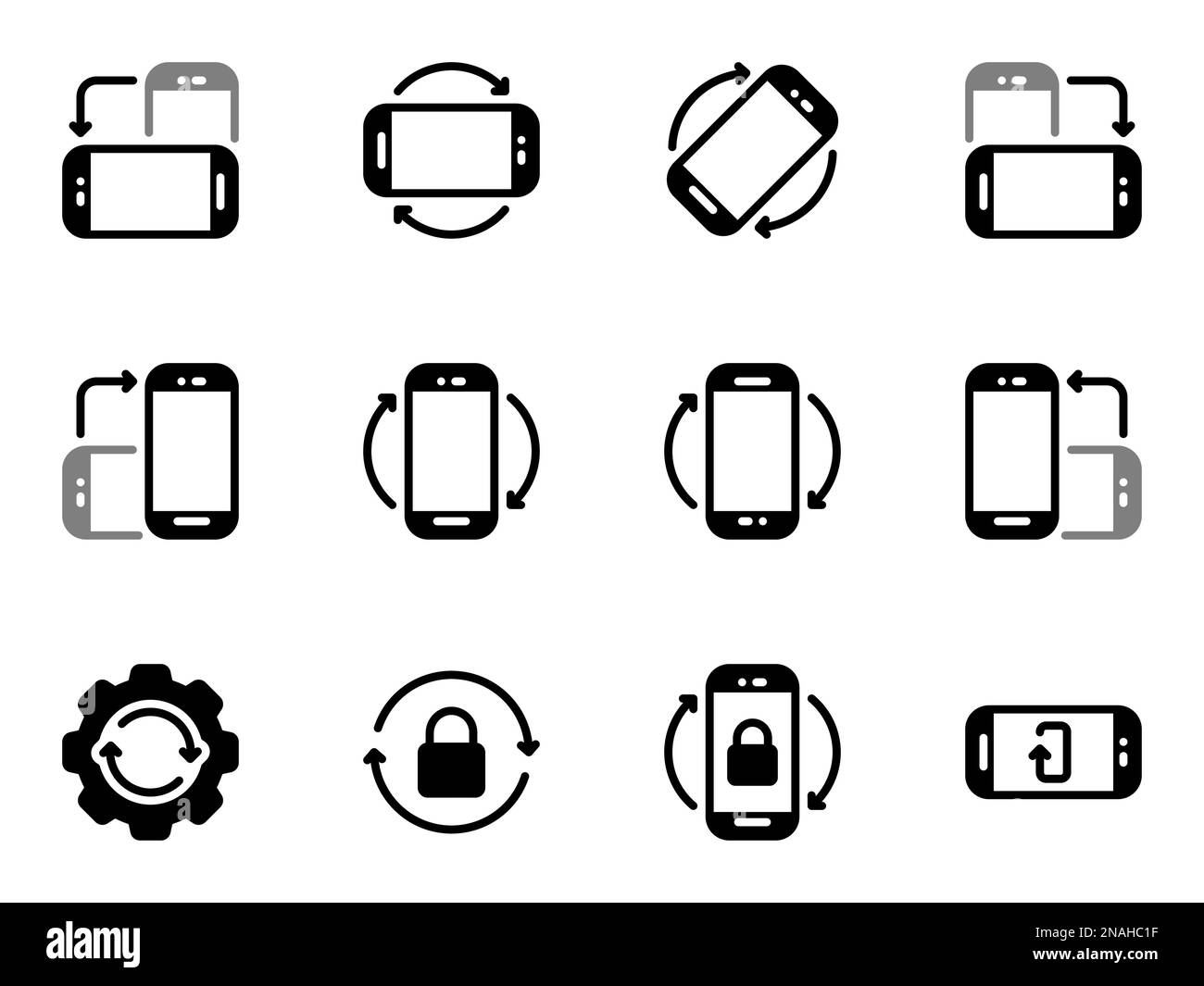 Simple vector icons. Flat illustration on a theme function of screen ...