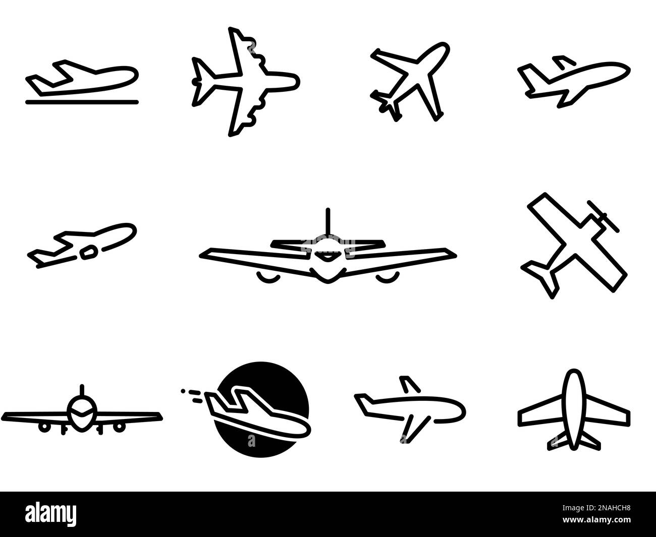 Set of black vector icons, isolated against white background. Flat ...