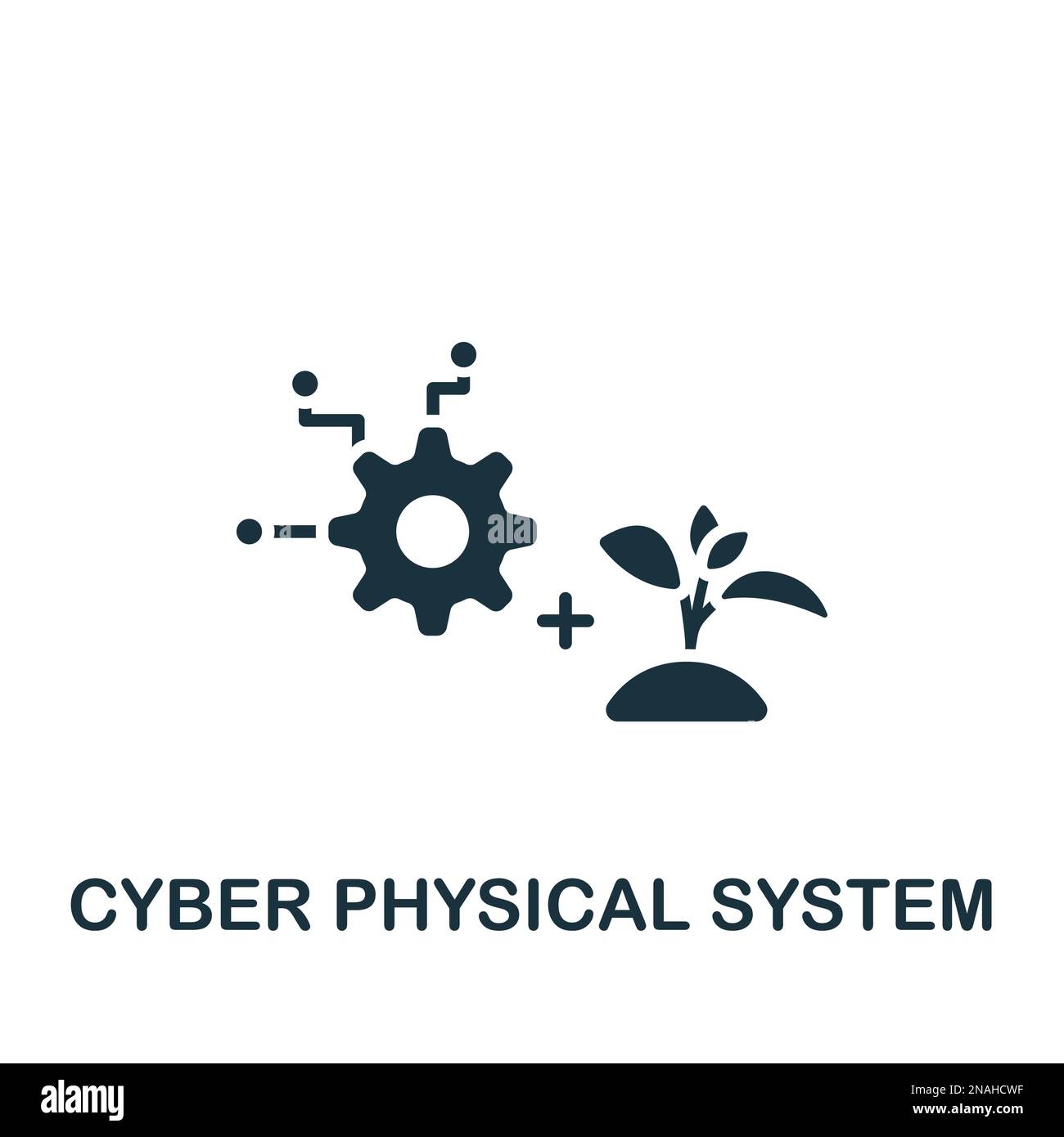 Cyber physical system icon. Monochrome simple sign from digitalization ...