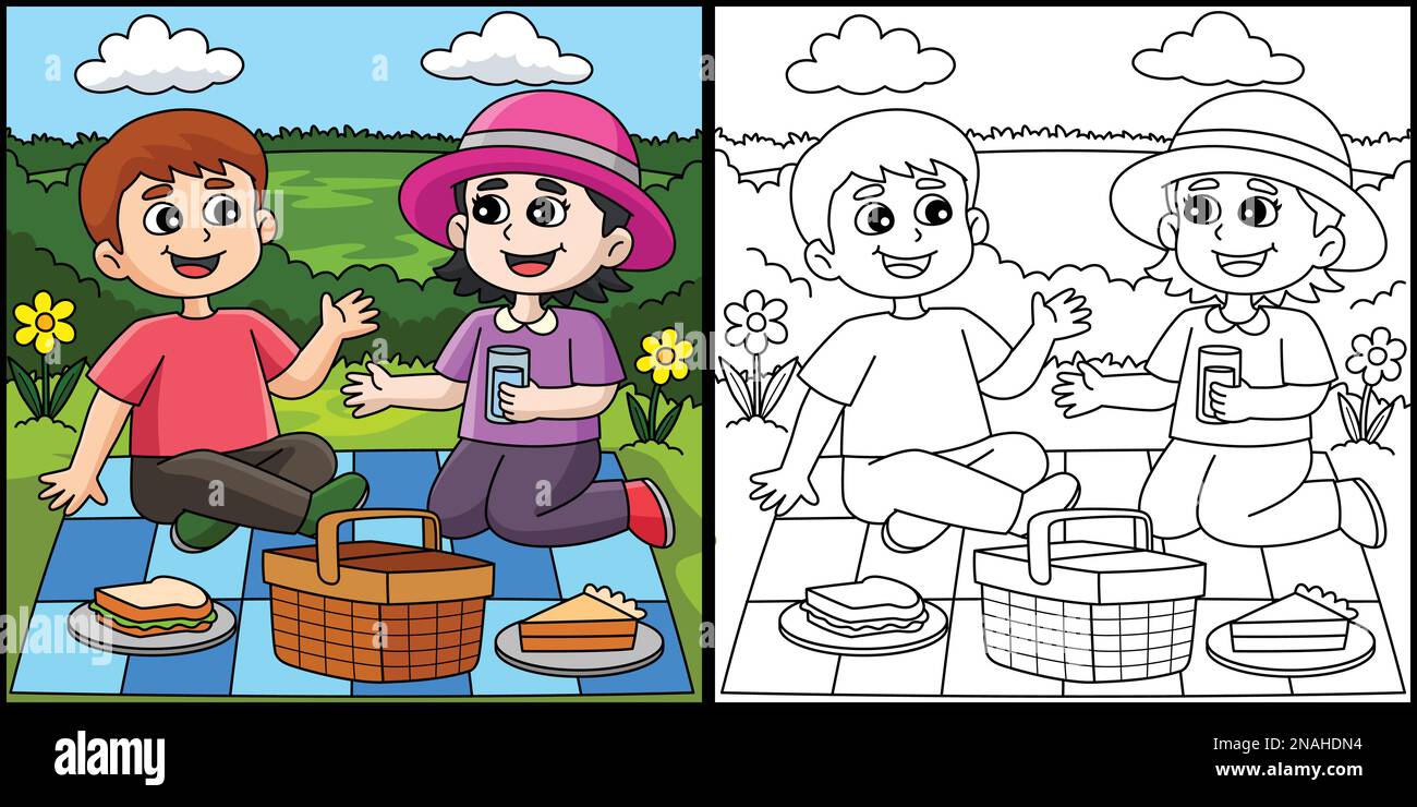 Spring girl boy having Stock Vector Images - Alamy