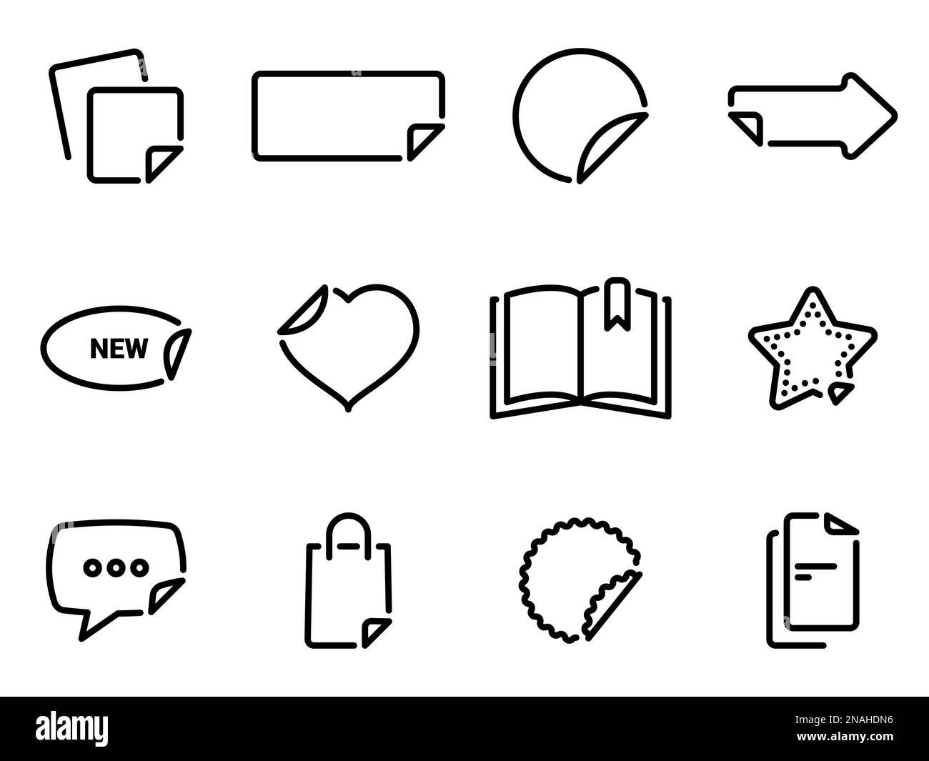 Set of black vector icons, isolated against white background. Flat ...