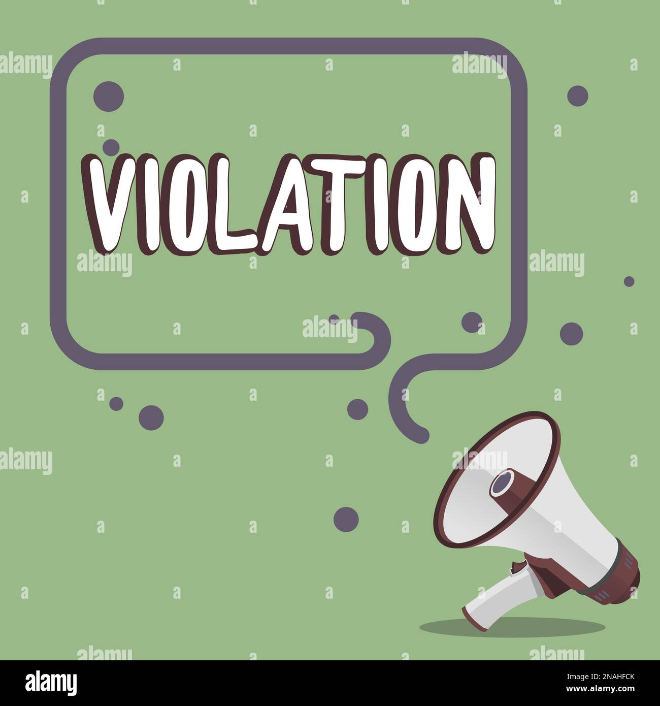 Text sign showing Violation. Concept meaning an infringement of ...