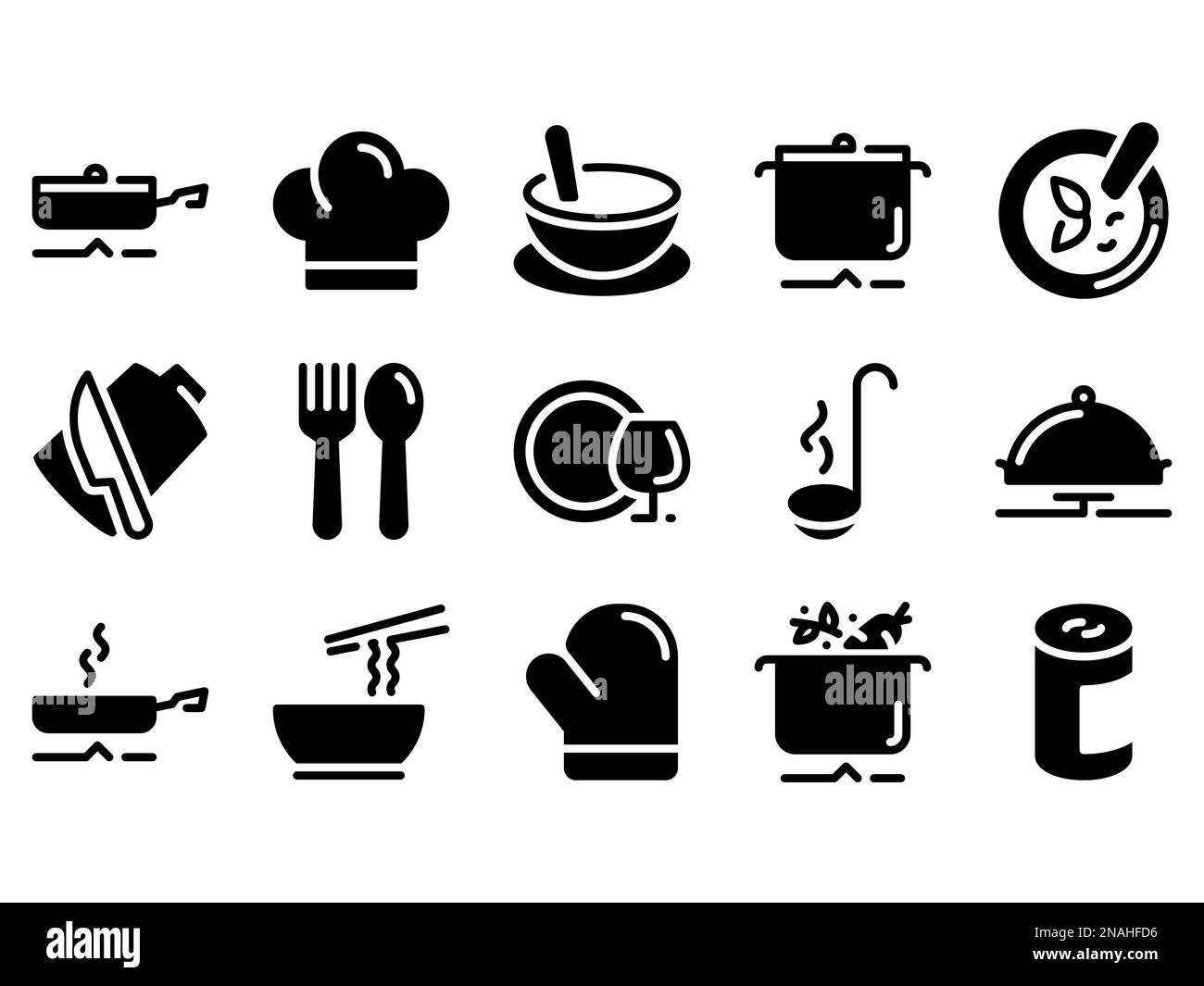 Set of black vector icons, isolated against white background. Flat ...