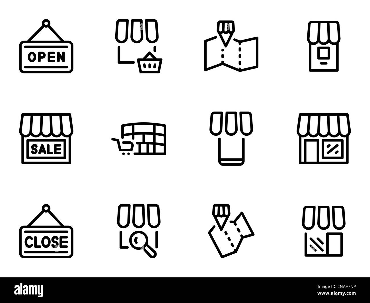 Simple vector icons. Flat illustration on a theme mall Stock Vector ...